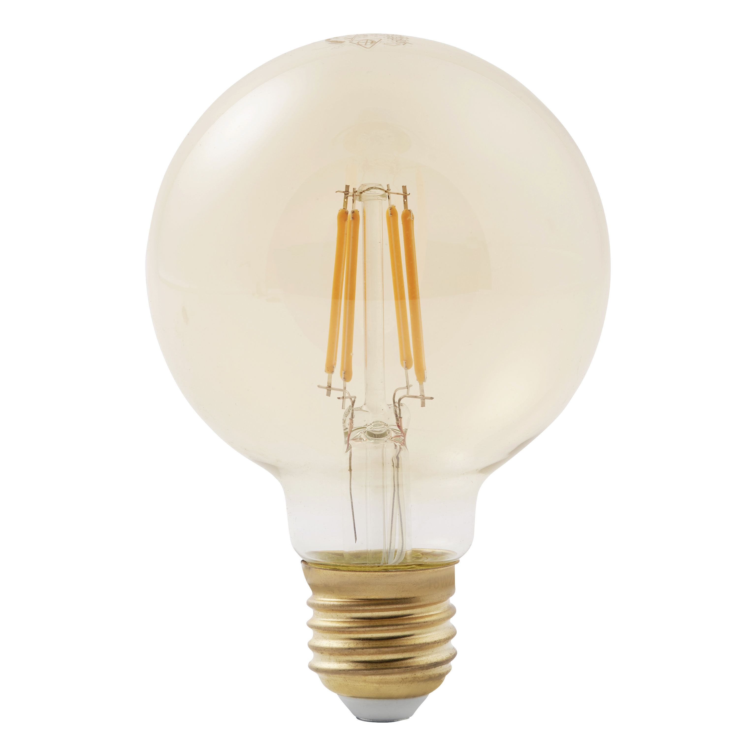 Diall E27 6W 470lm 300° Clear Globe Orange LED Filament Light bulb | £ ...