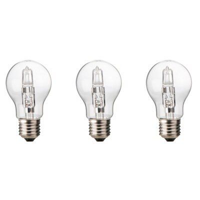 Diall E27 77W Classic Halogen Dimmable Light bulb, Pack of 3 | DIY at B&Q
