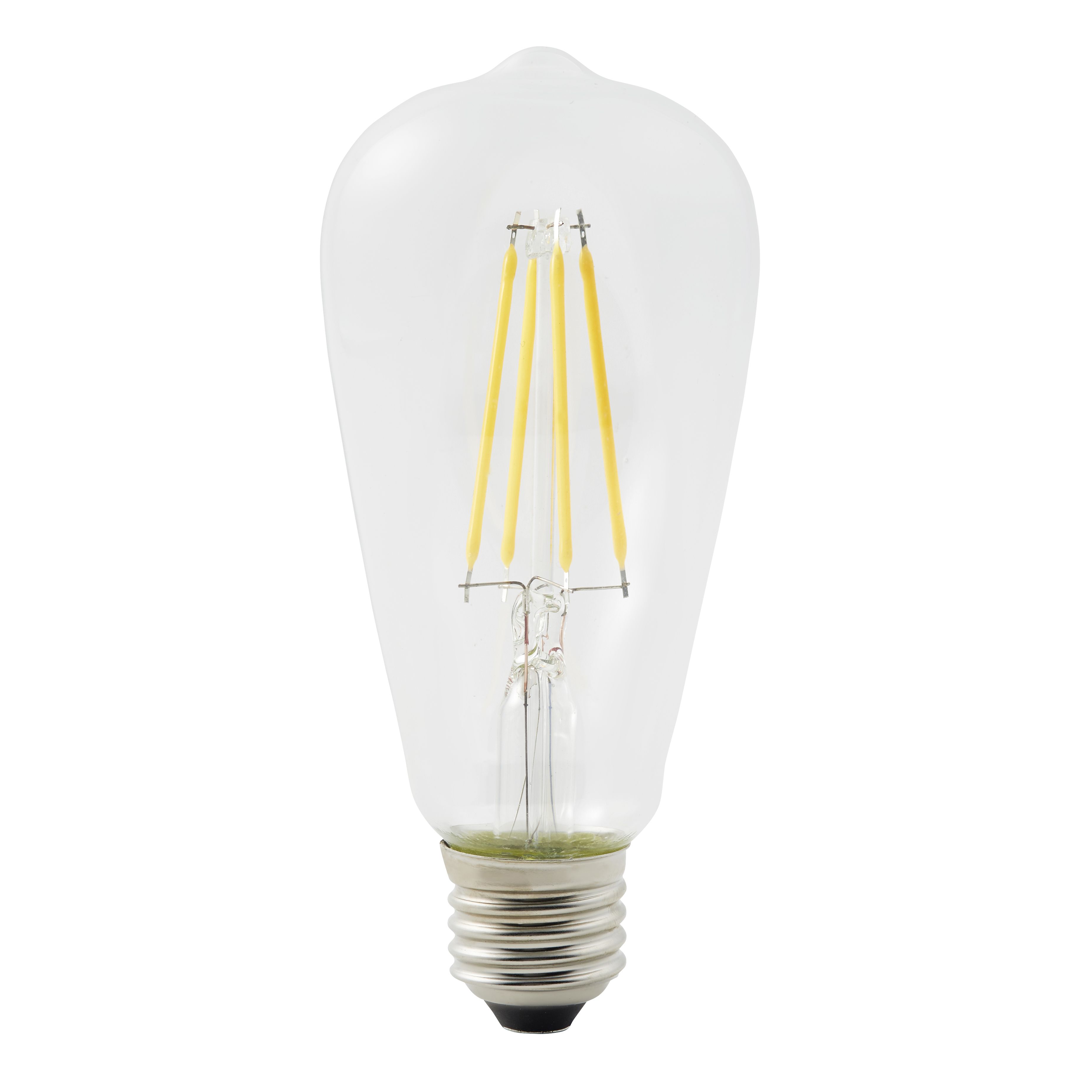 Diall E27 7W 806lm ST64 Warm white LED Filament Light bulb | DIY at B&Q