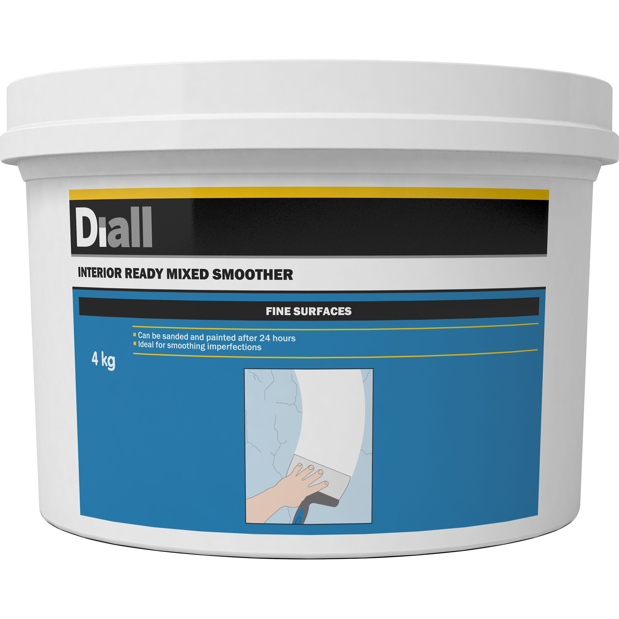 Diall Fine finish Ready mixed Smoothover finishing plaster 4000g | DIY ...