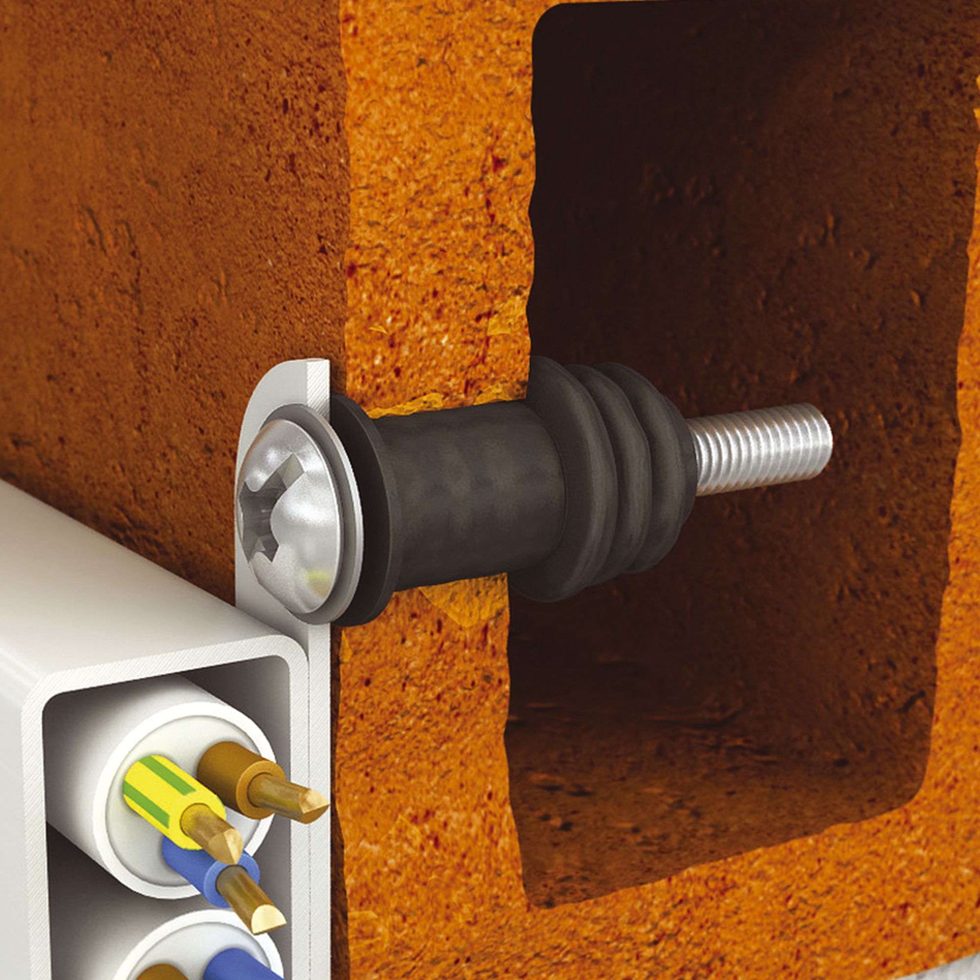 Diall Flexi Black Multi-purpose screw & wall plug (Dia)8mm (L)24mm ...