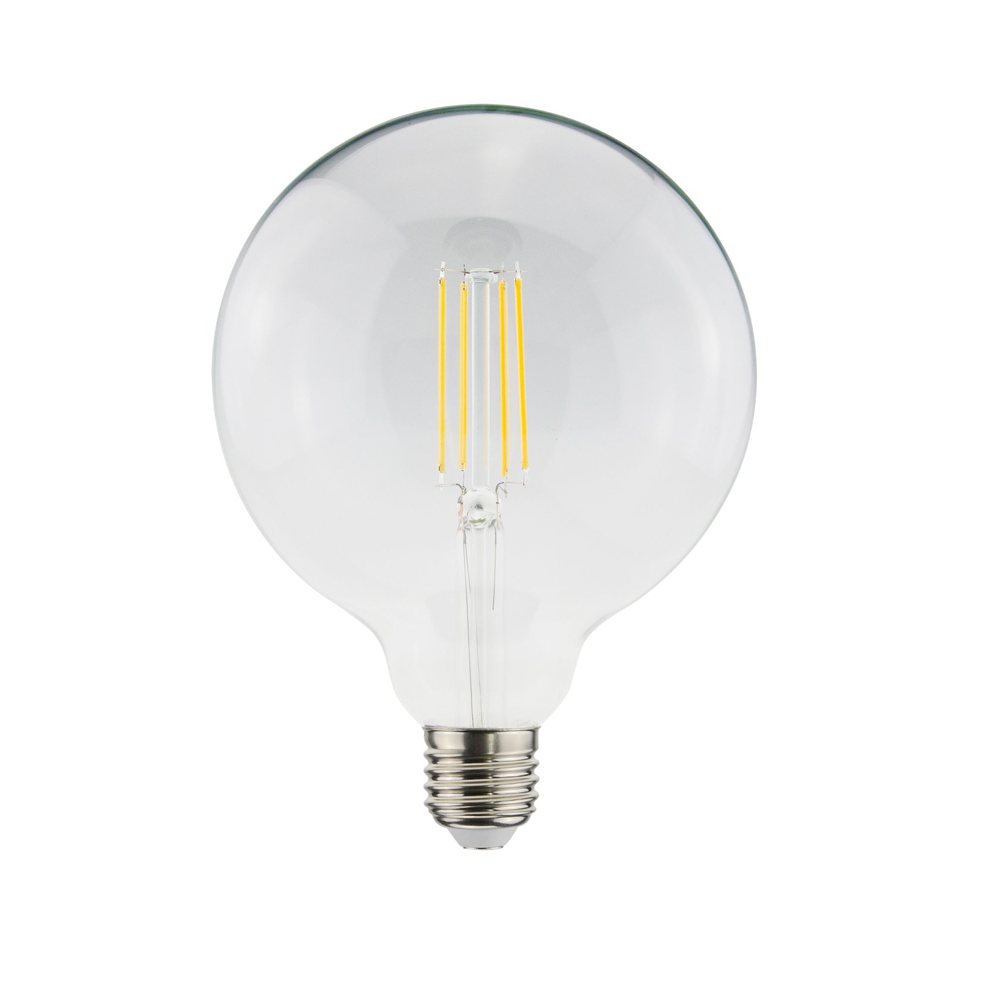 Diall G125 E27 3.4W 470lm Clear Globe Warm white LED Filament Light ...