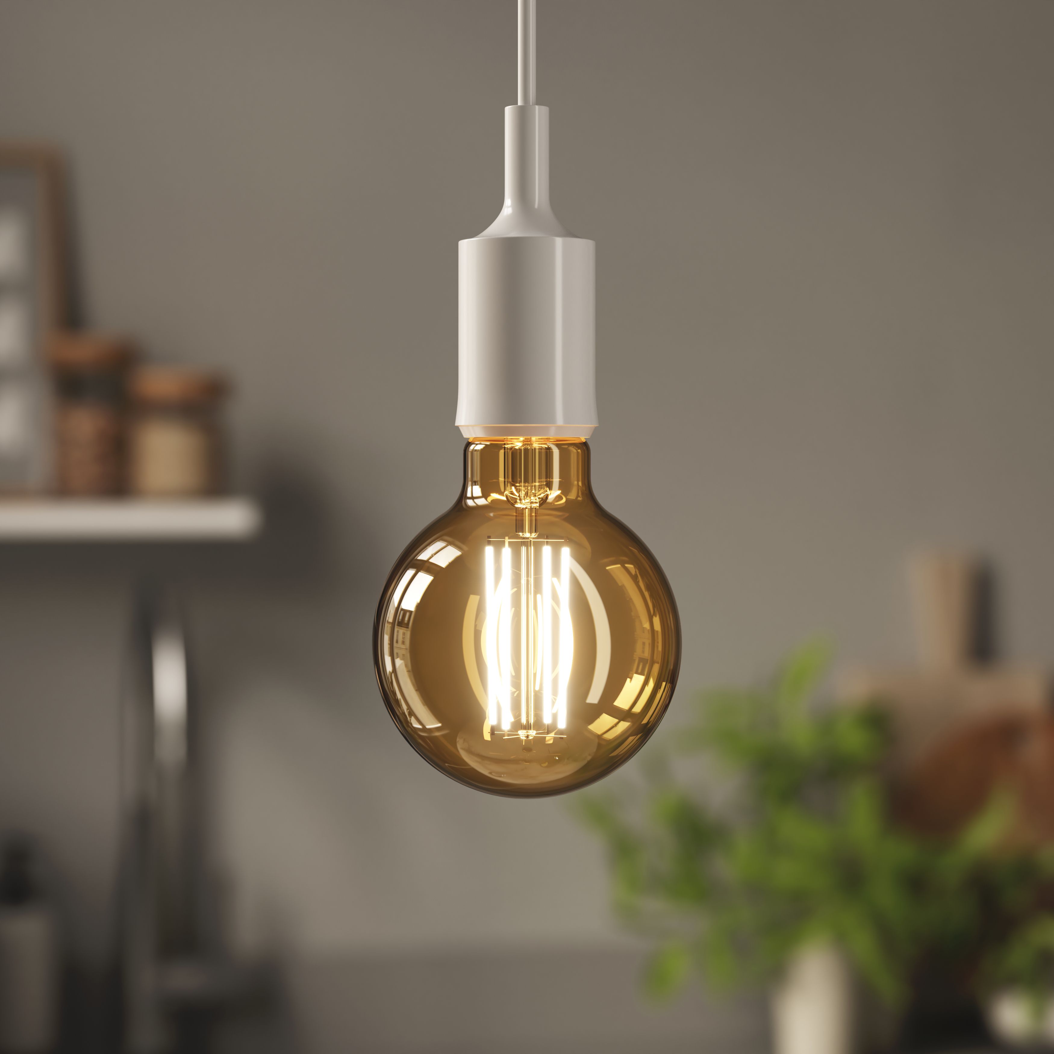 Diall G80 B22 5.5W 470lm 330° Amber Globe Warm white LED Filament Light ...