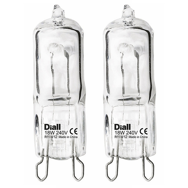 Diall G9 18W Halogen Eco Dimmable Capsule Light bulb, Pack of 2 | DIY ... Diall G9 18W Halogen Eco Dimmable Capsule Light bulb, Pack of 2 | DIY ...