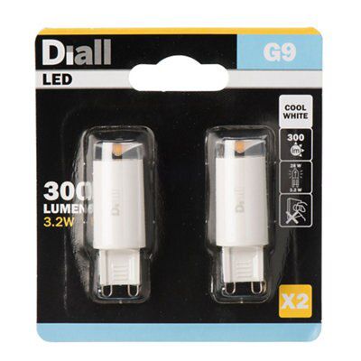 Diall G9 3.1W 300lm Capsule Cold white LED Light bulb, Pack of 2 | DIY ...