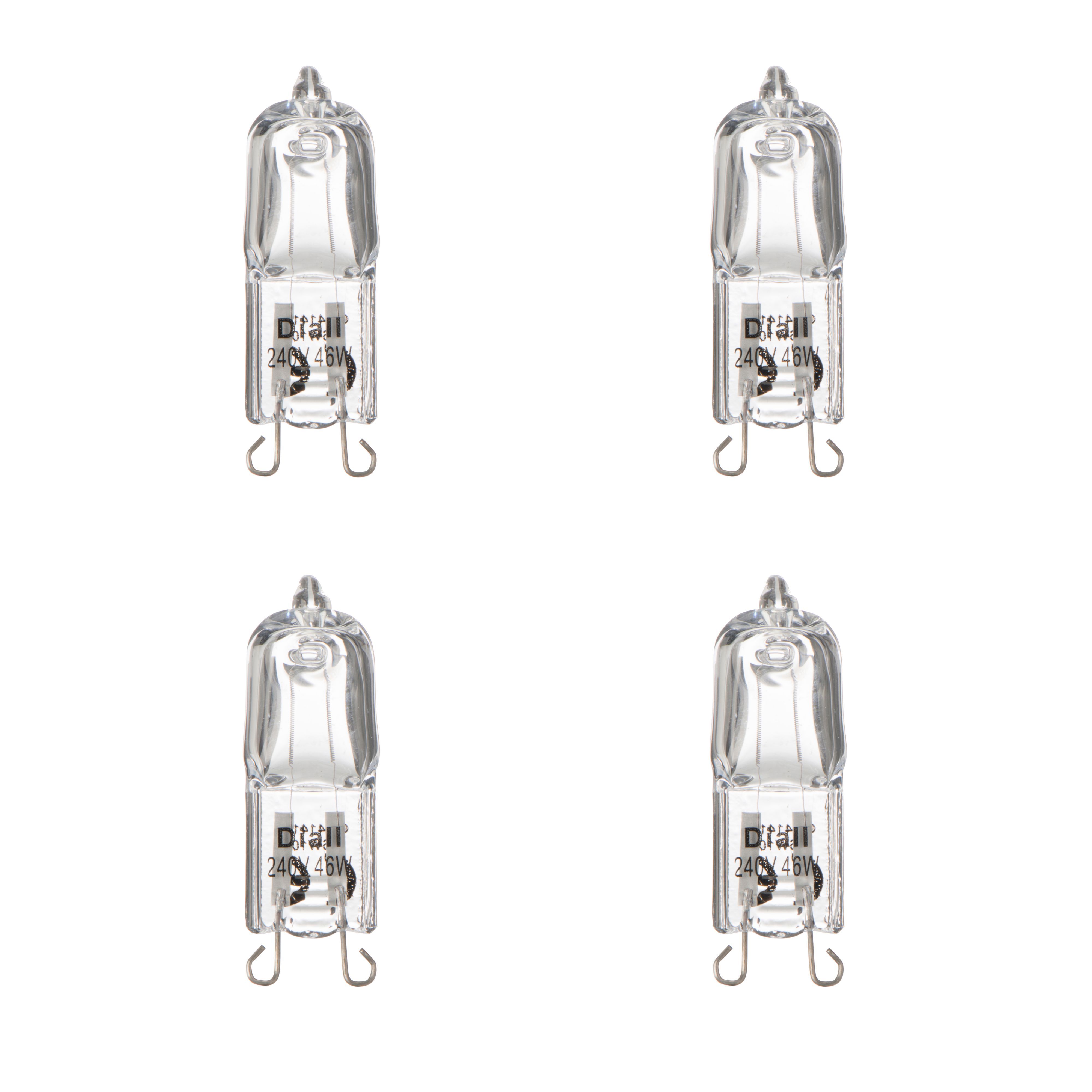 Diall G9 46W 702lm Capsule Dimmable Light bulb, Pack of 4