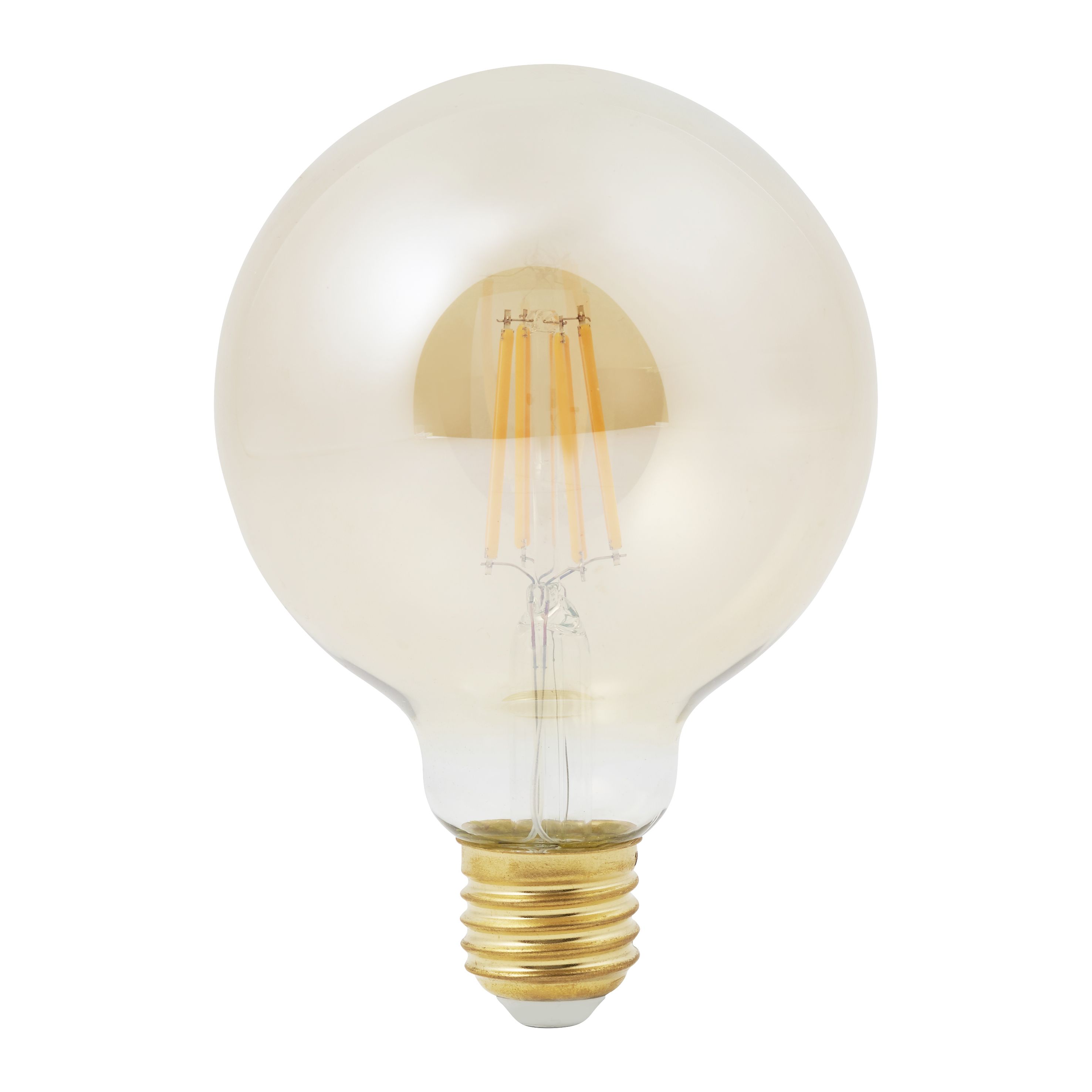 Diall G95 E27 5.5W 470lm 330° Amber Globe Warm white LED filament Light ...