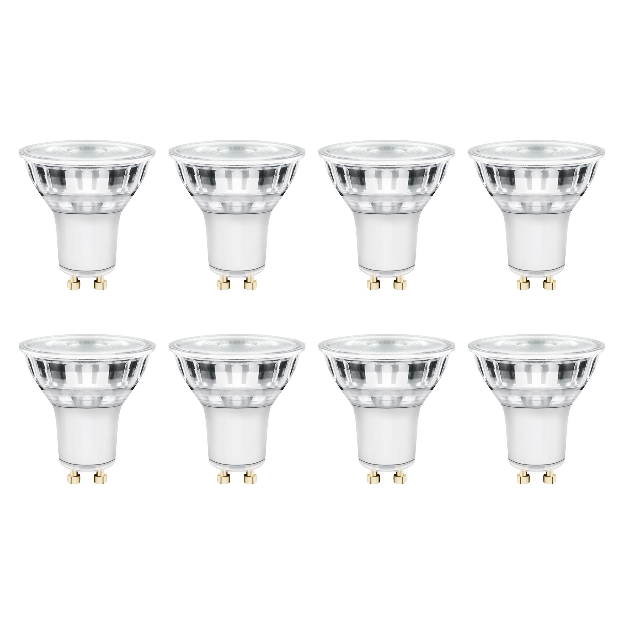 Diall GU10 4.5W 345lm Reflector Cold white LED Light bulb, Pack of 8
