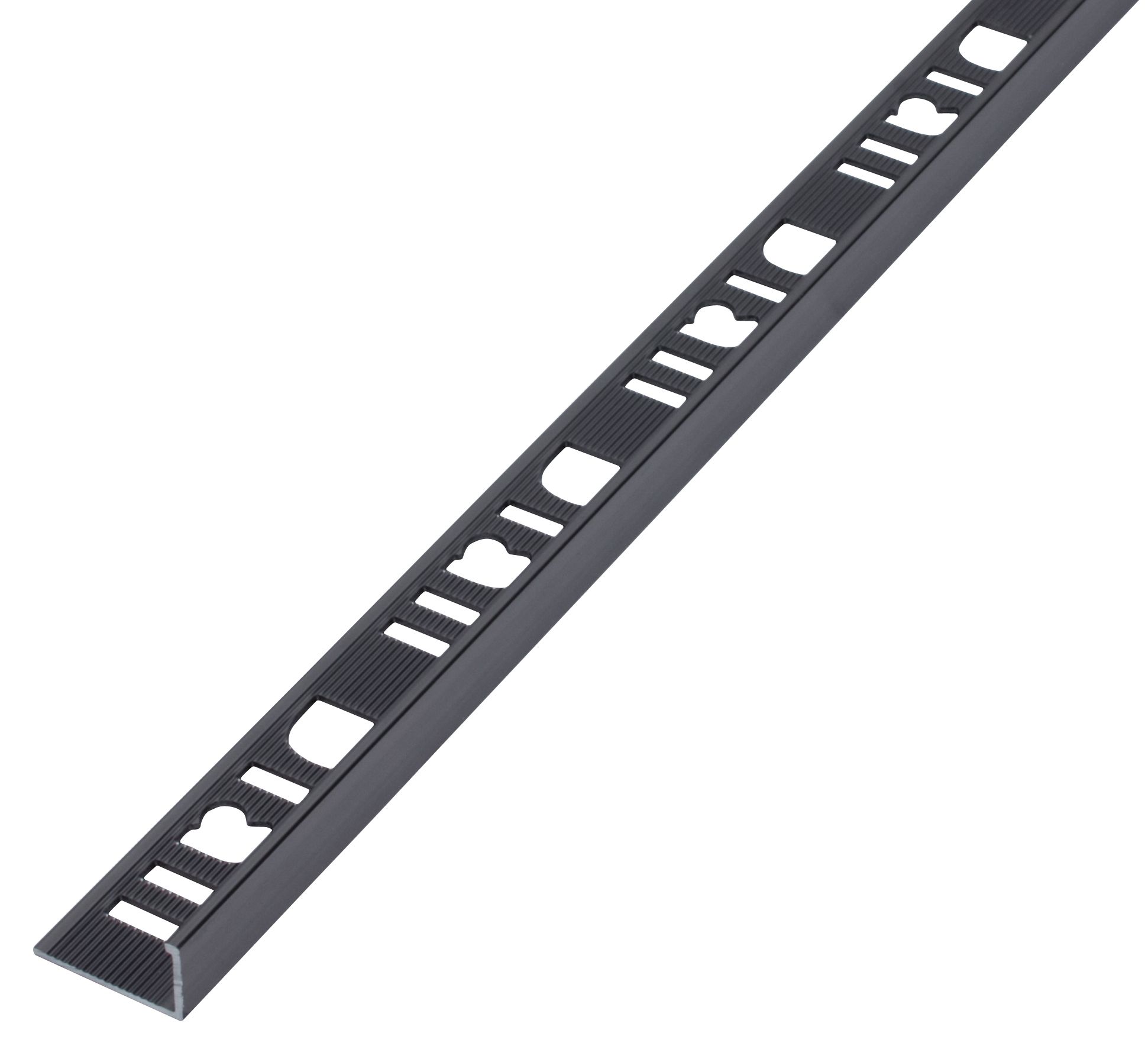 Diall Gun metal 10mm Round edge Aluminium Tile trim | DIY at B&Q