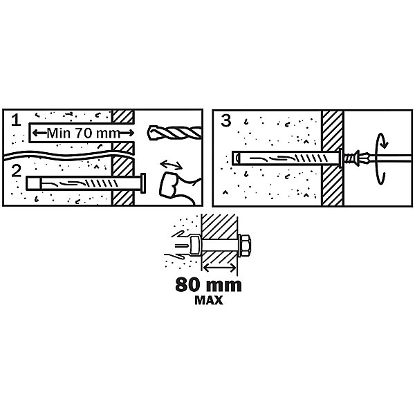 Diall Hex Grey Multi-purpose screw & wall plug (Dia)10mm (L)140mm, Pack ... Diall Hex Grey Multi-purpose screw & wall plug (Dia)10mm (L)140mm, Pack ...