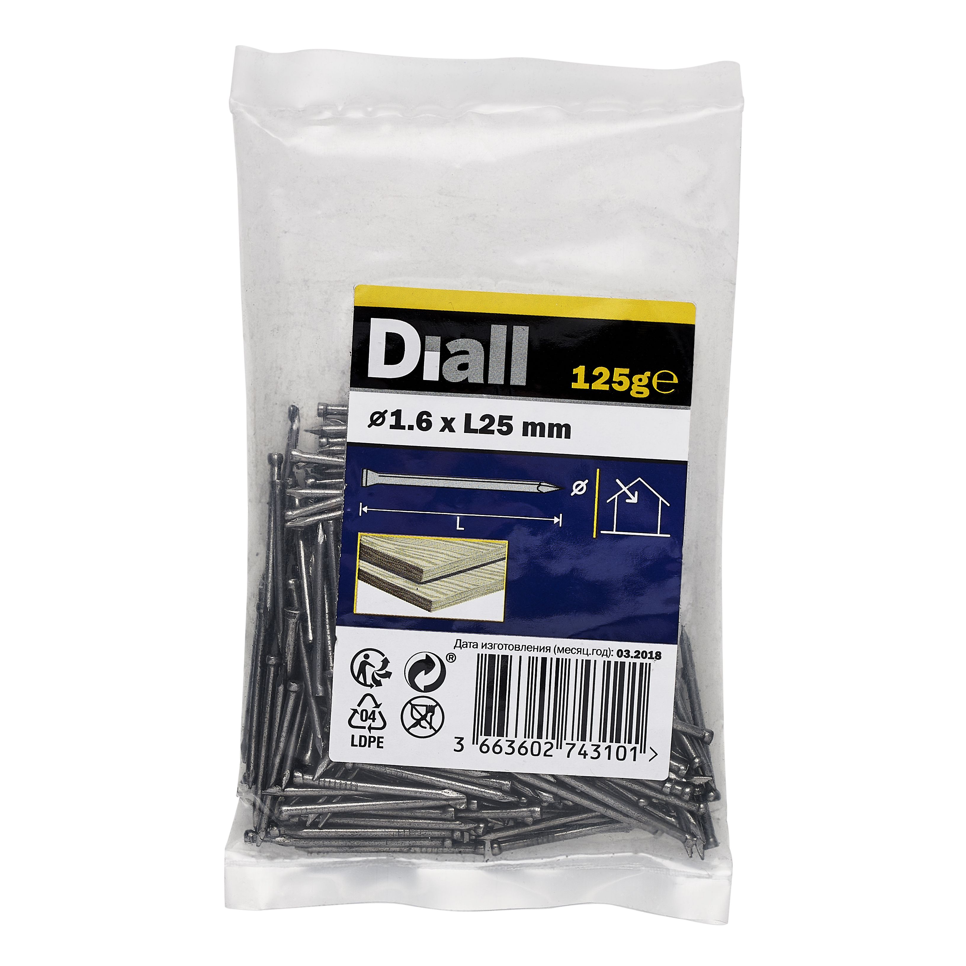Diall Lost head nail (L)25mm (Dia)1.6mm 125g | DIY at B&Q