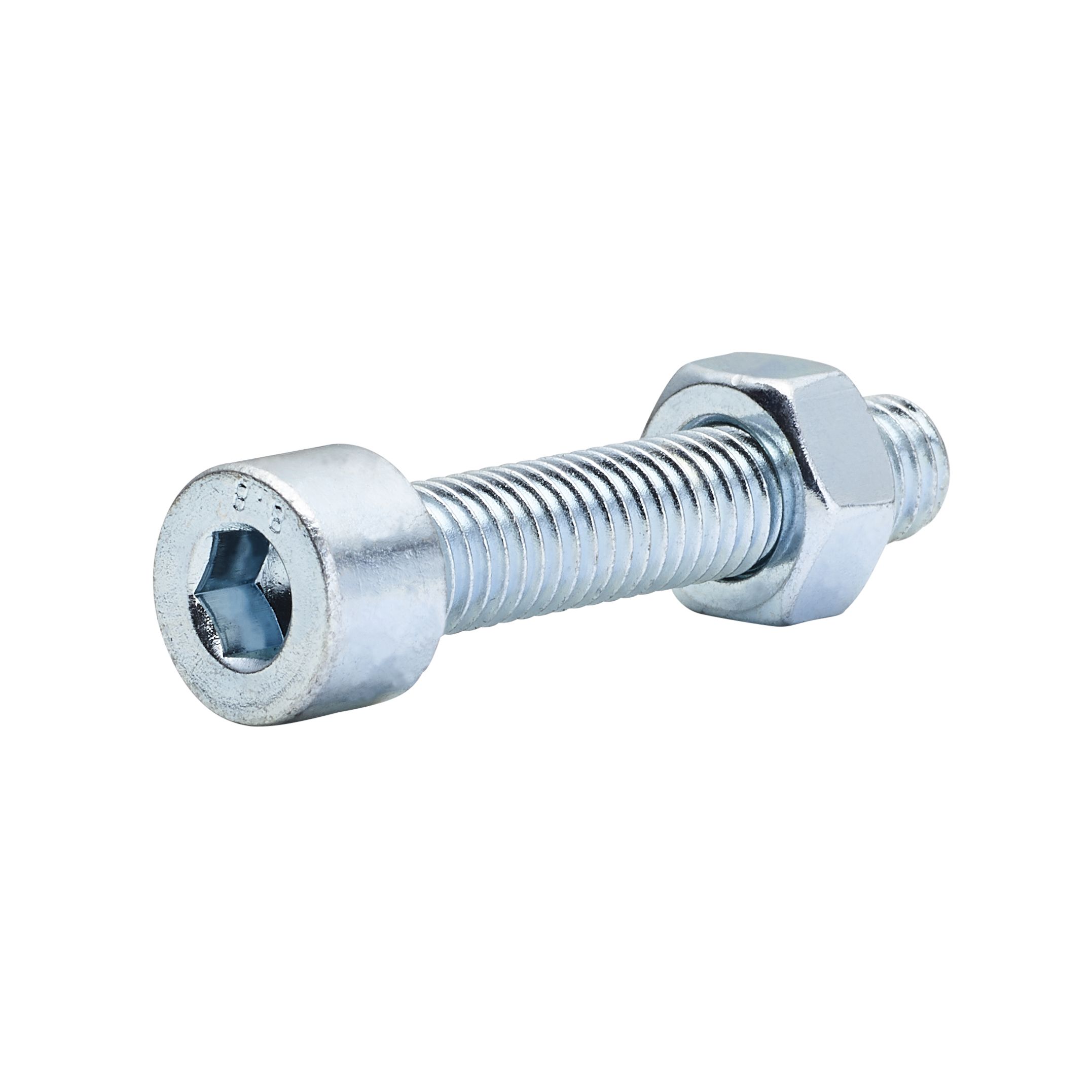 Diall M8 Cylindrical Zinc-plated Carbon steel Set screw & nut (Dia)8mm ...