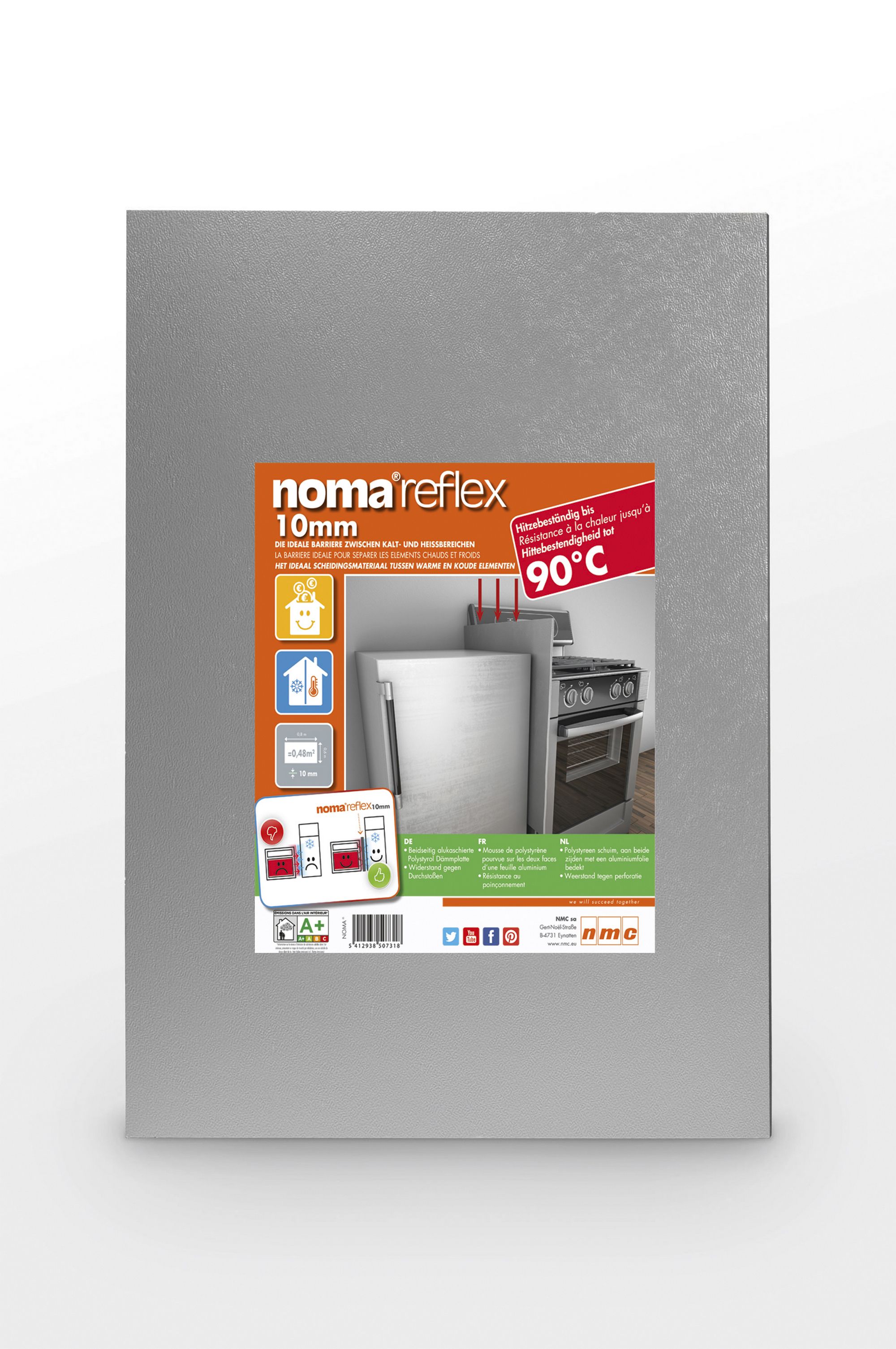 Diall Noma Reflex Aluminium & polystyrene Insulation board (L)0.8m (W)0 ...