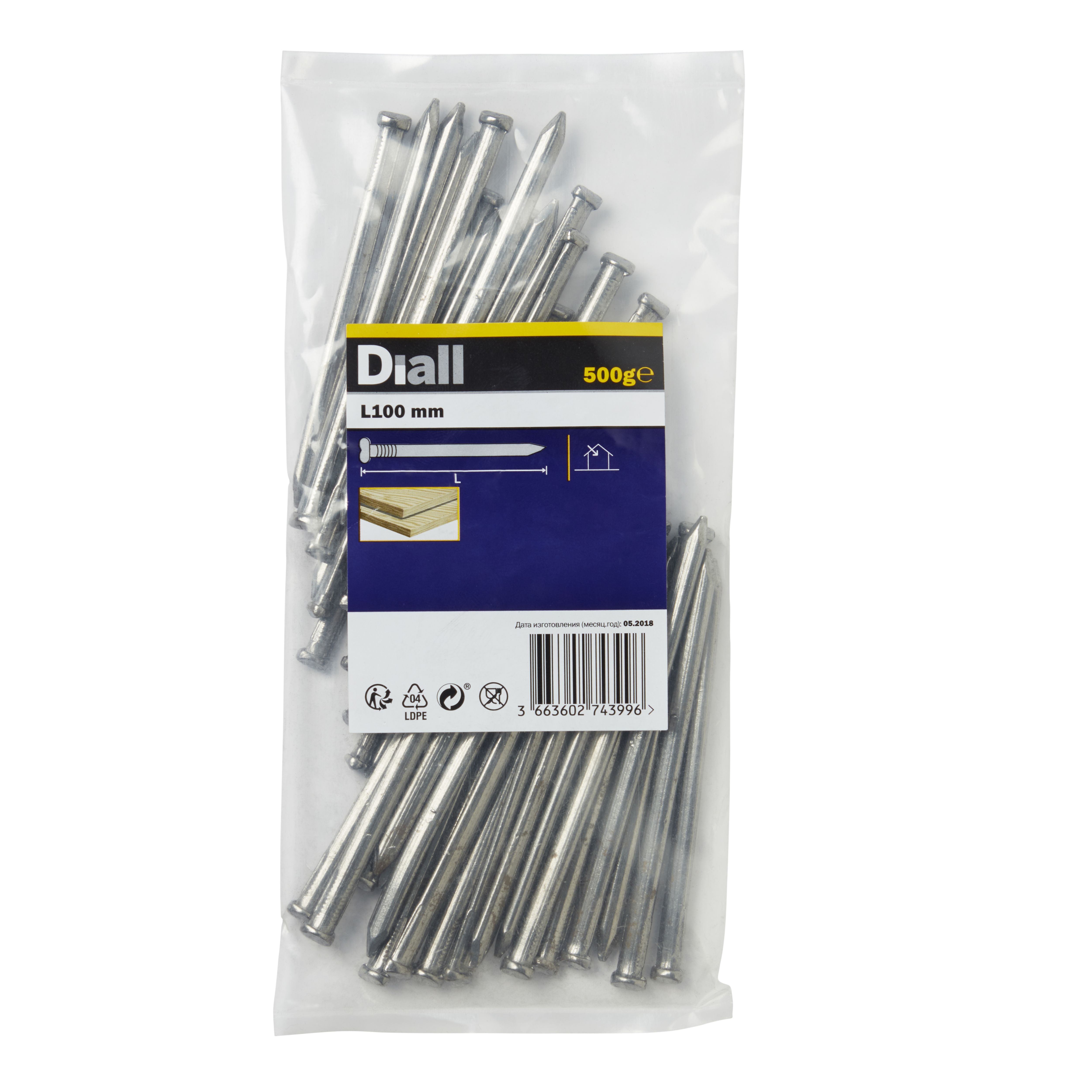 Diall Oval nail (L)100mm 500g