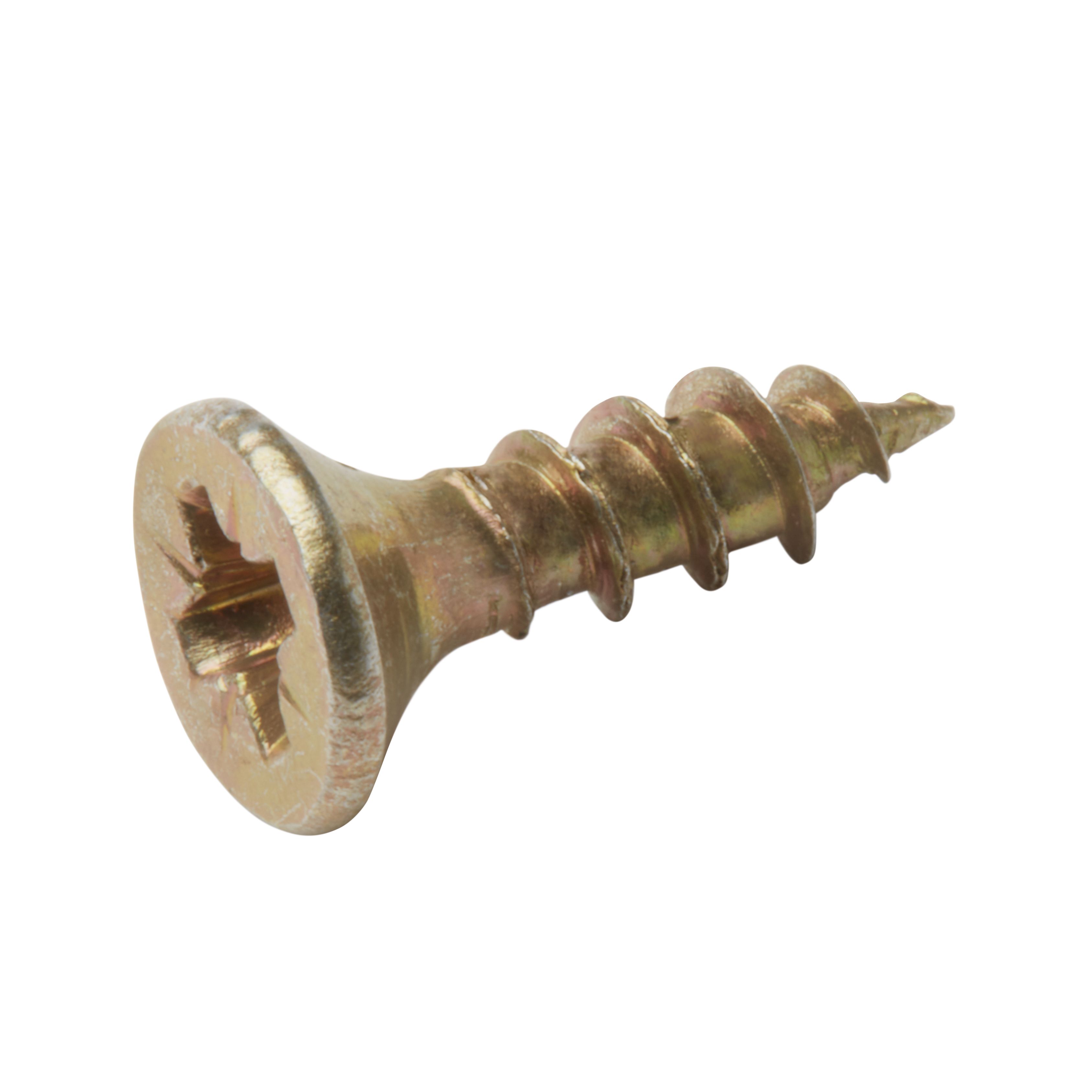Diall PZ Double-countersunk Yellow-passivated Steel Wood screw (Dia)3 ...
