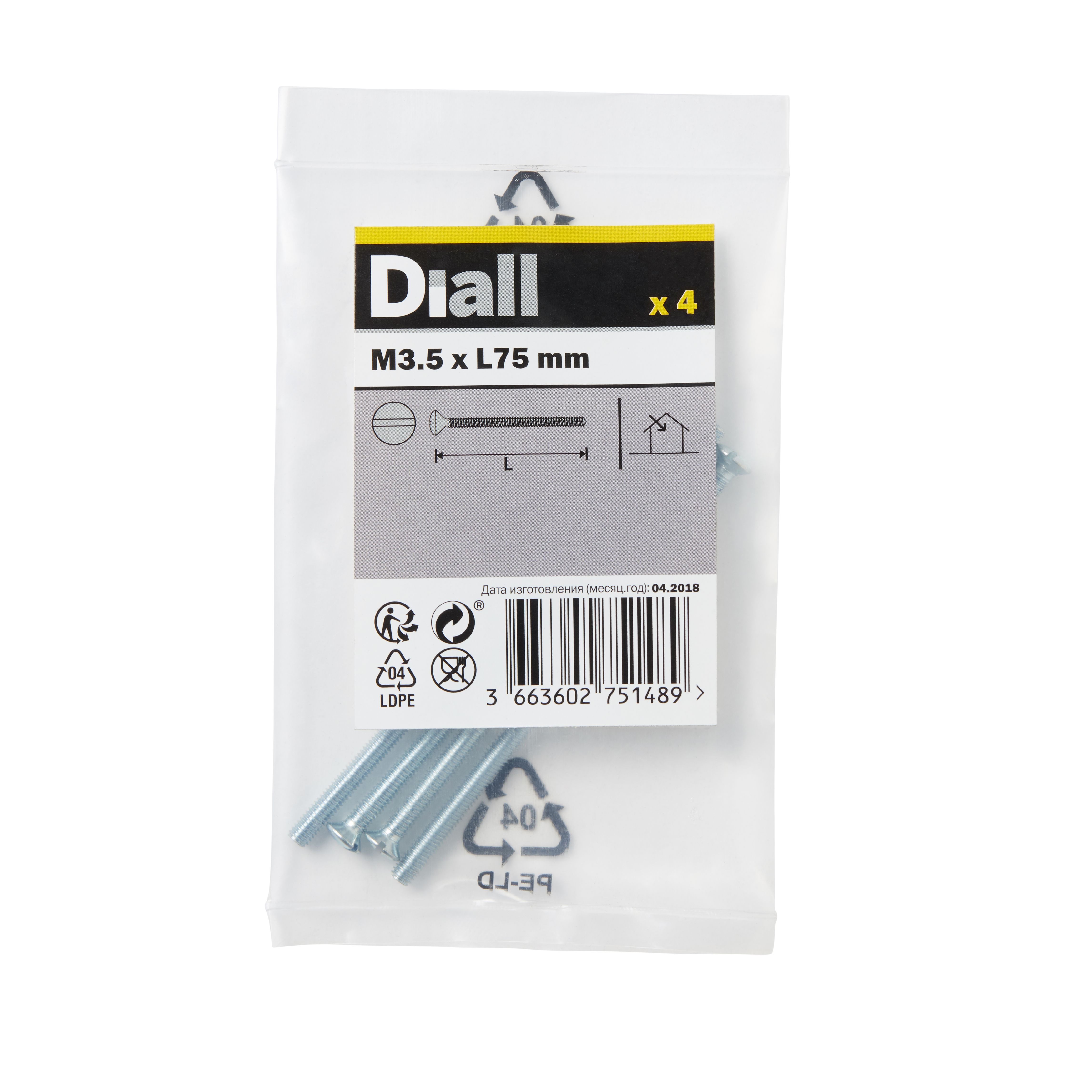 Diall Raised-countersunk Zinc-plated Carbon steel Switch box screw (Dia ...