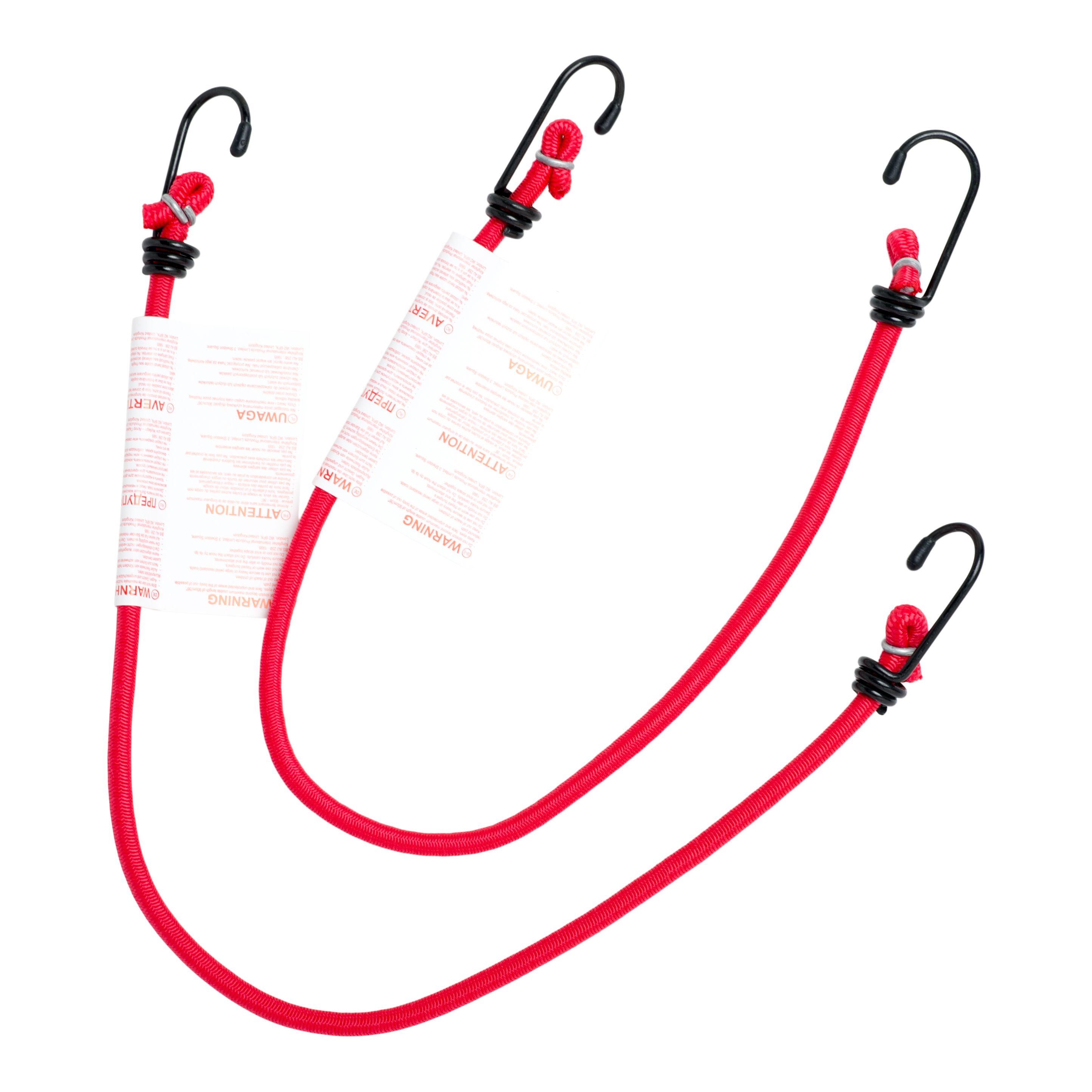 Diall Red Bungee cord with hooks (Dia)8mm (L)0.6m, Pack of 2 | DIY at B&Q