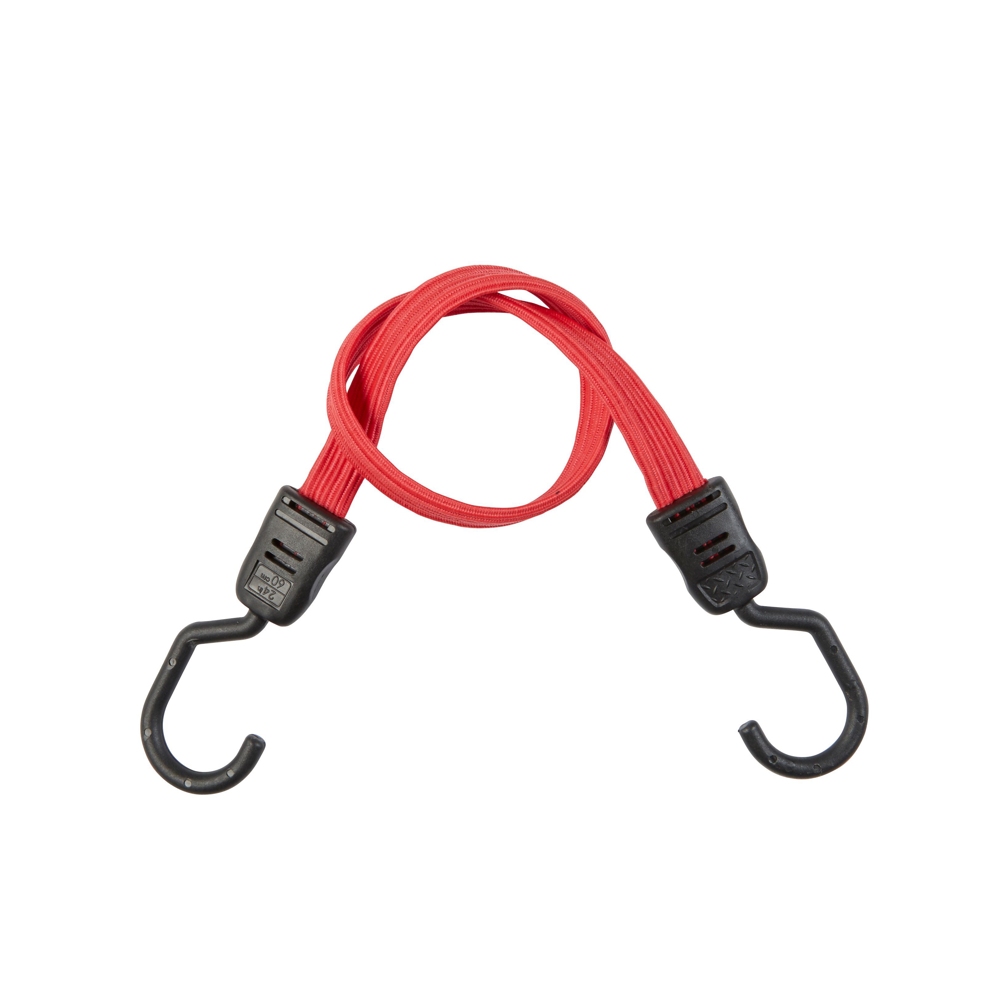 Diall Red Bungee cord with hooks (L)0.6m of 2 | DIY at B&Q