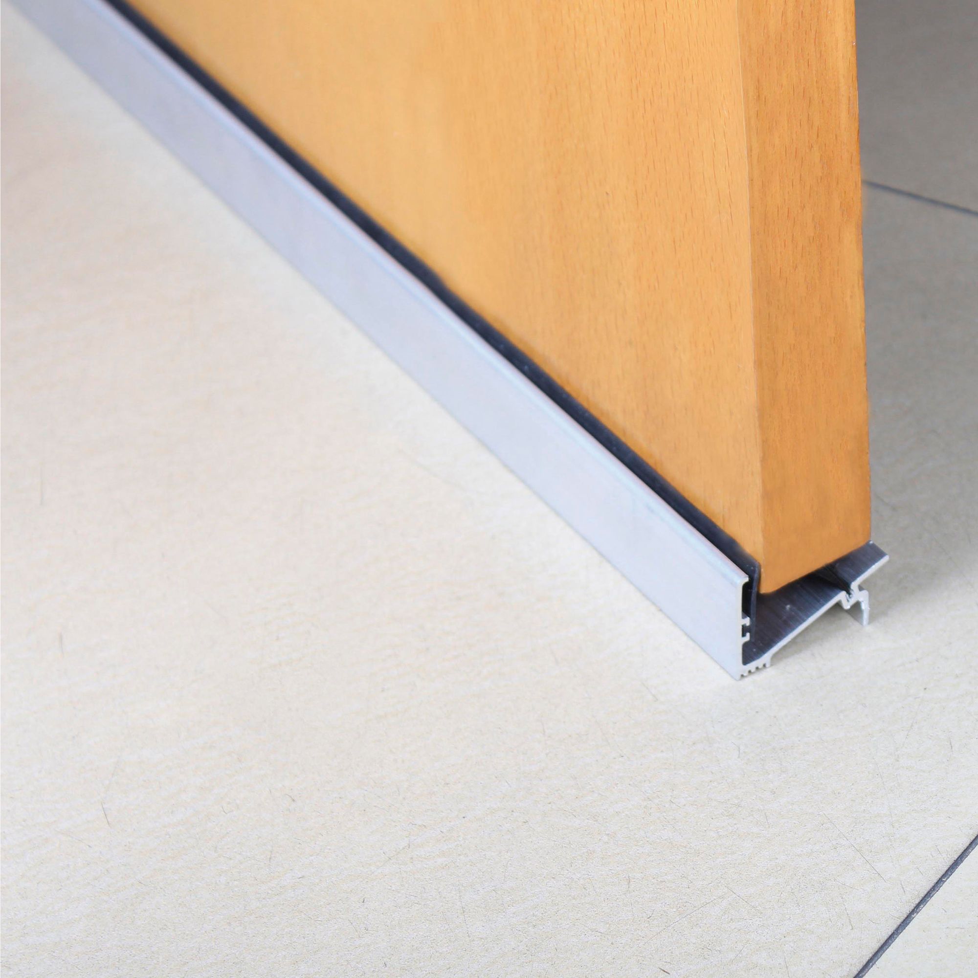 Diall Silver Silver effect PVC Two part threshold door seal, (L)0.91m ...