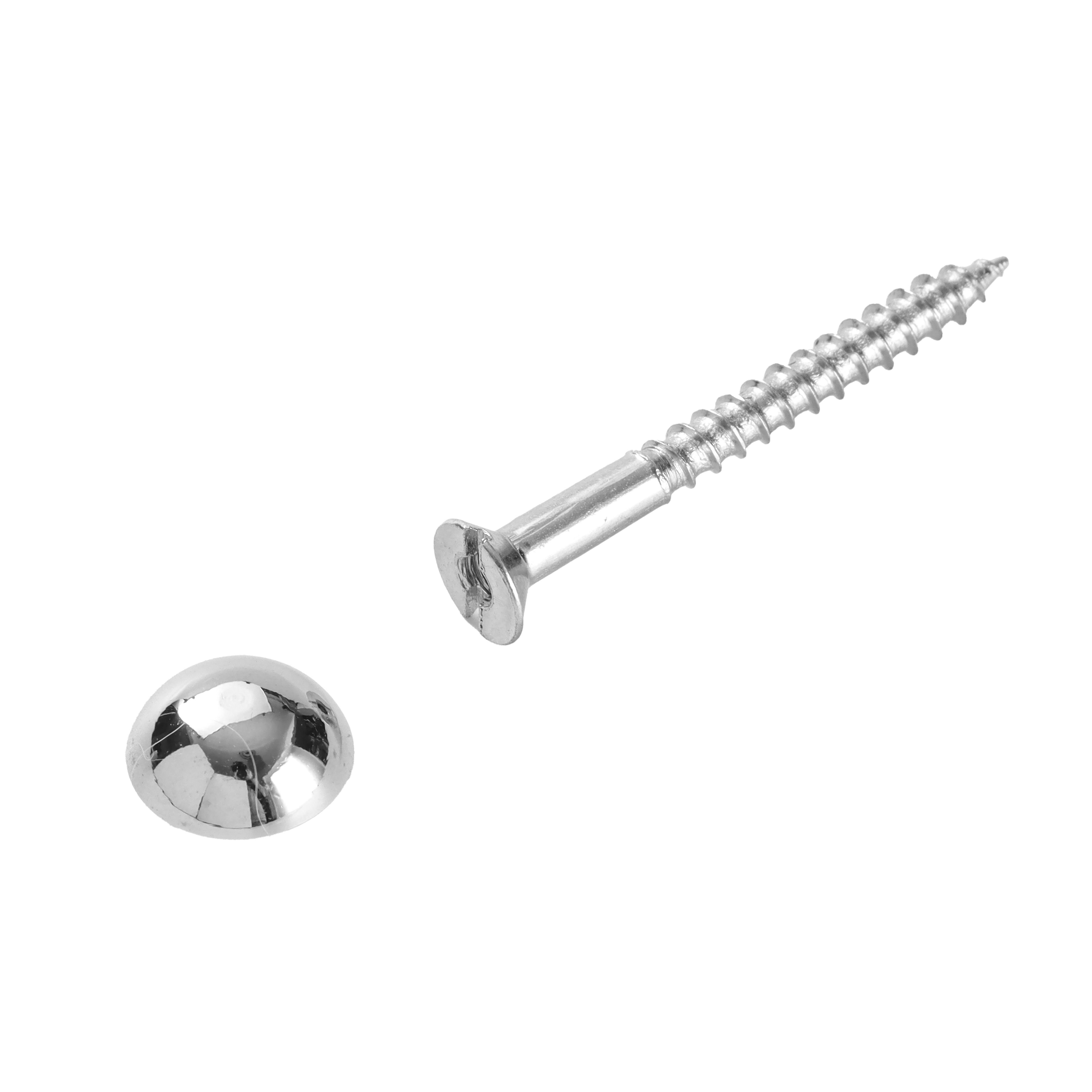 Diall Slotted Round Polished Mirror screw (Dia)4mm (L)42.5mm, Pack of 4