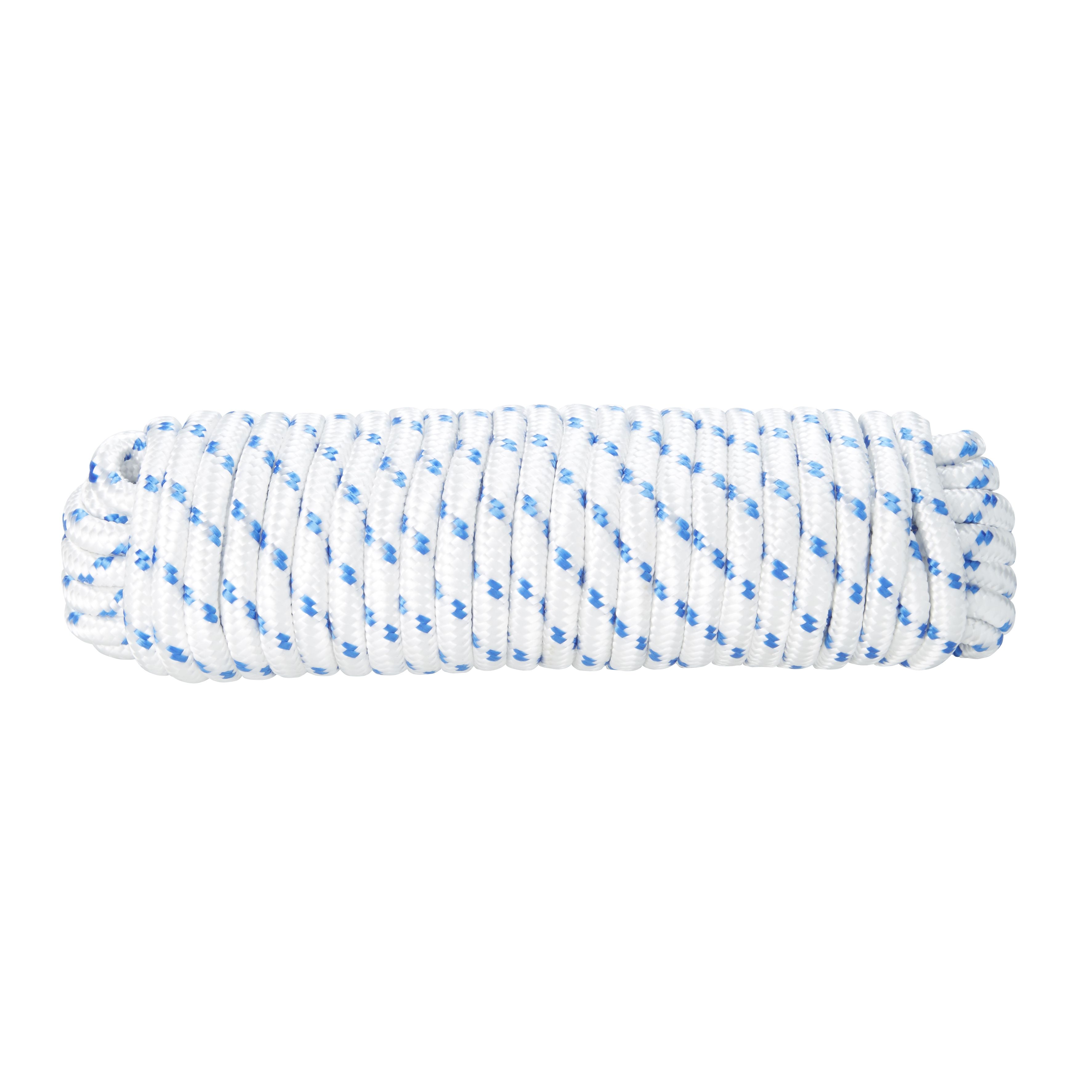 Diall White & blue Polypropylene (PP) Braided rope, (L)7.5m (Dia)10mm ...