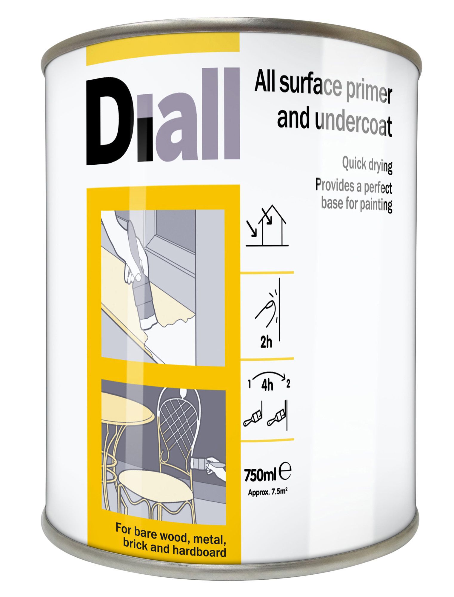 Diall White Multi surface Primer & undercoat 0.75L | DIY at B&Q