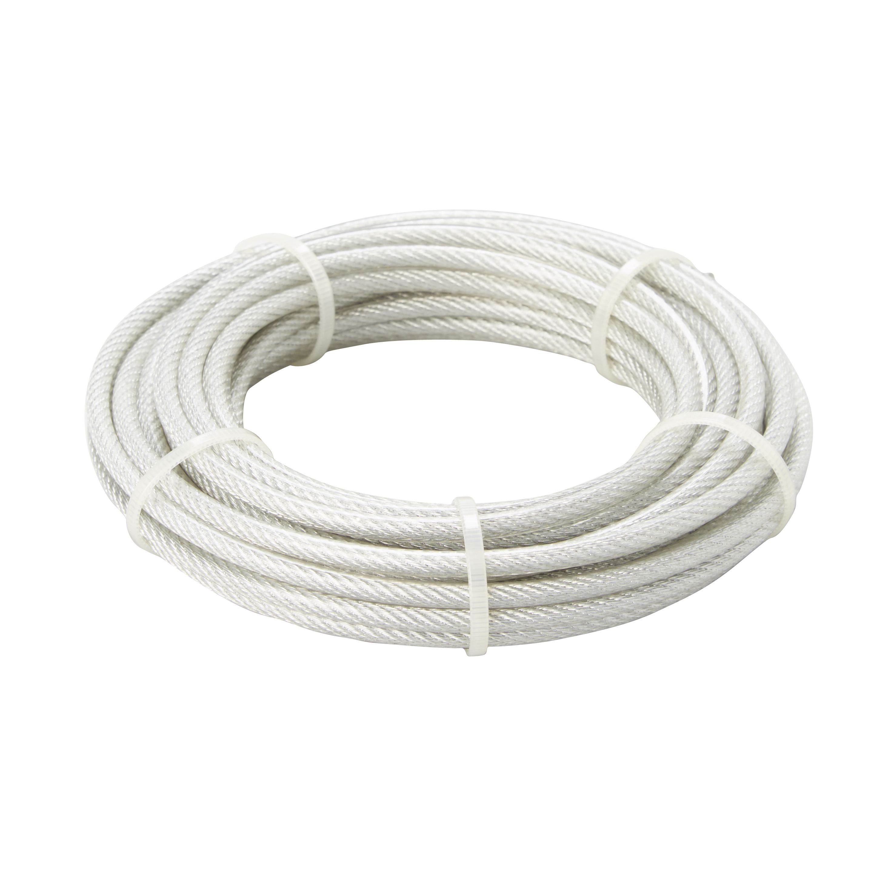Diall White PVC & steel Cable, (L)10m (Dia)2.5mm, 320g | DIY at B&Q