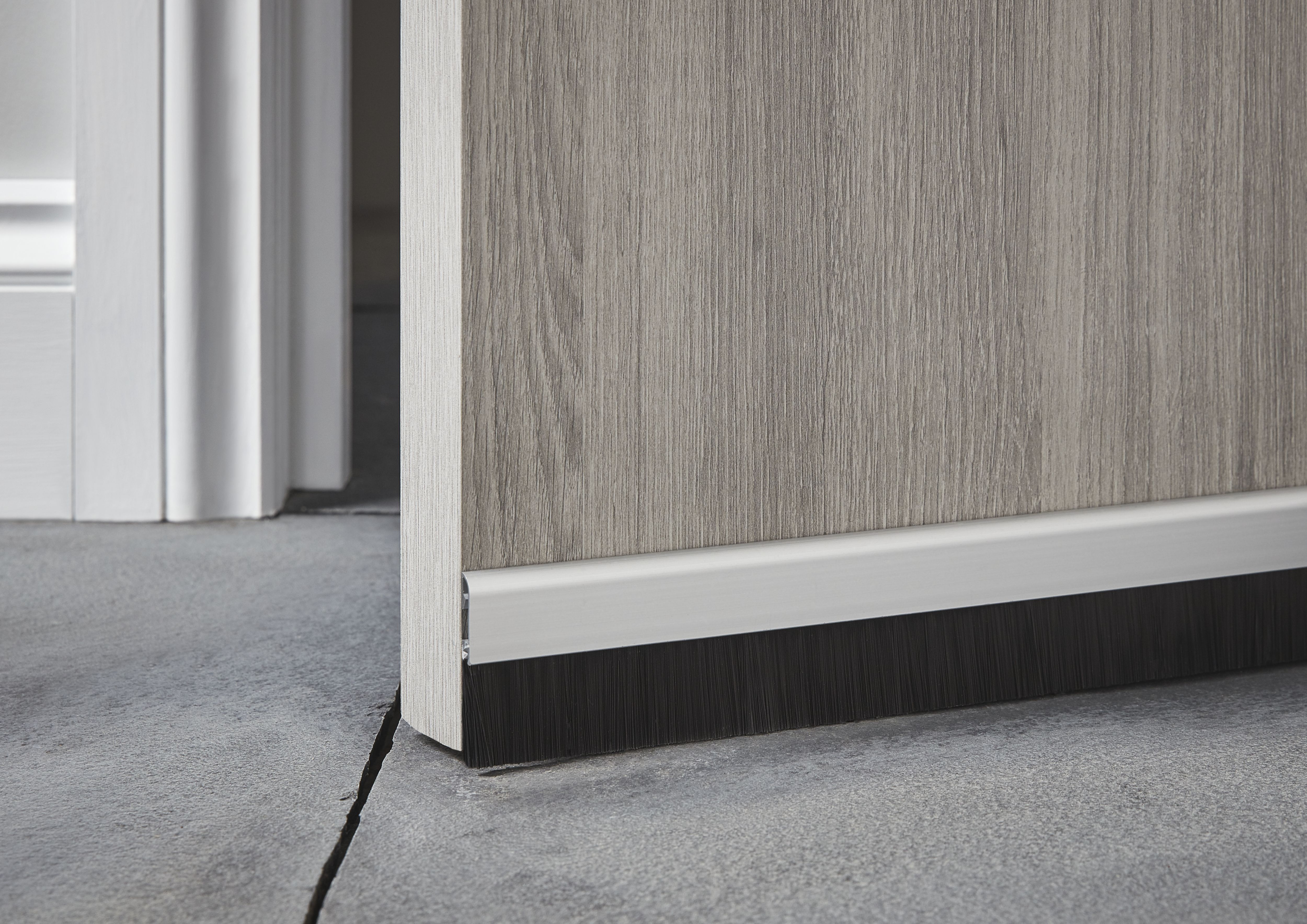 Diall White Silver effect Aluminium Self-adhesive Door draft seal, (L)1m