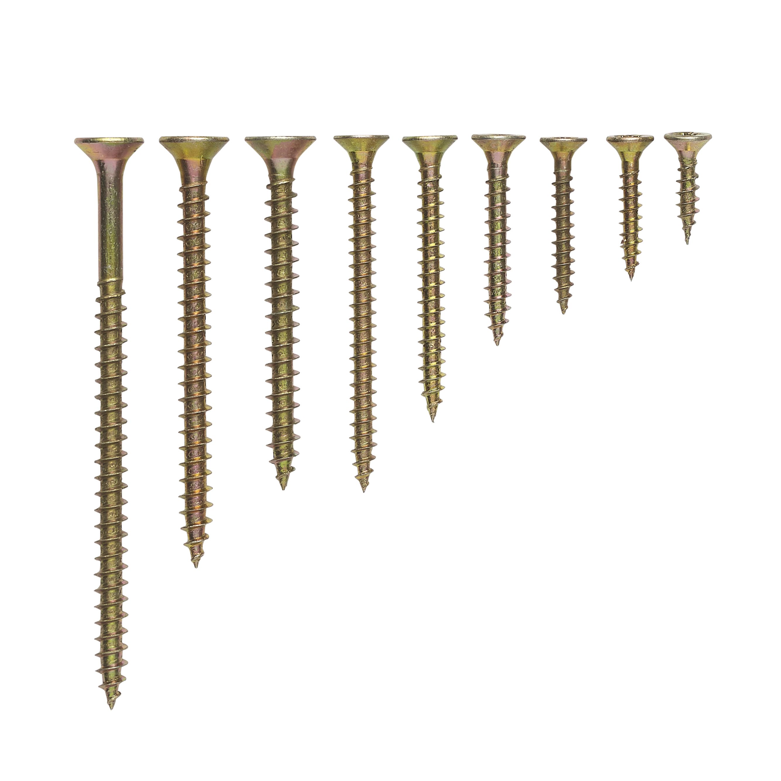 Diall Yellow-passivated Carbon steel Screws trade case, Set of 1200 ...