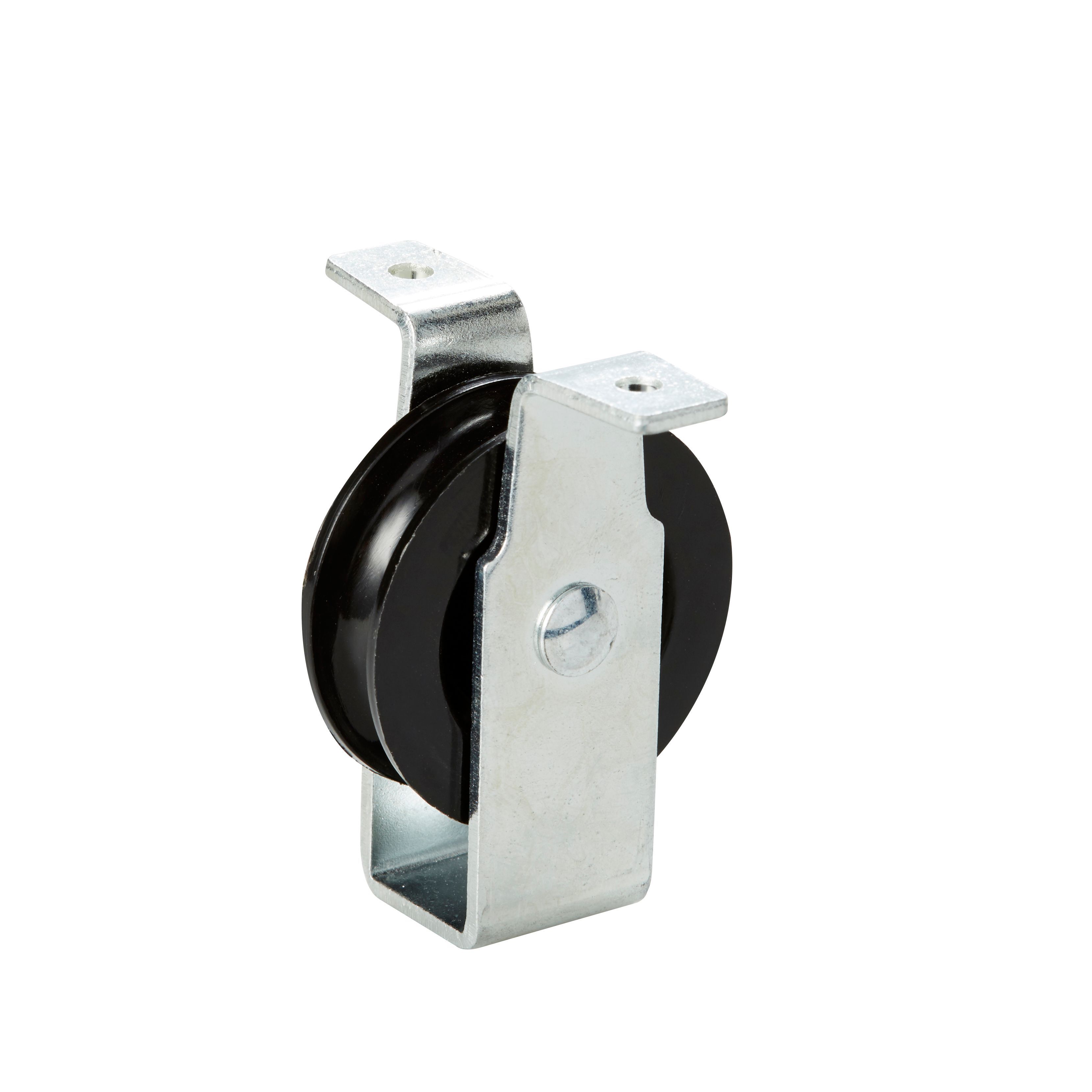 Diall Zinc-plated Black Single wheel Pulley, (Dia)40mm | DIY at B&Q