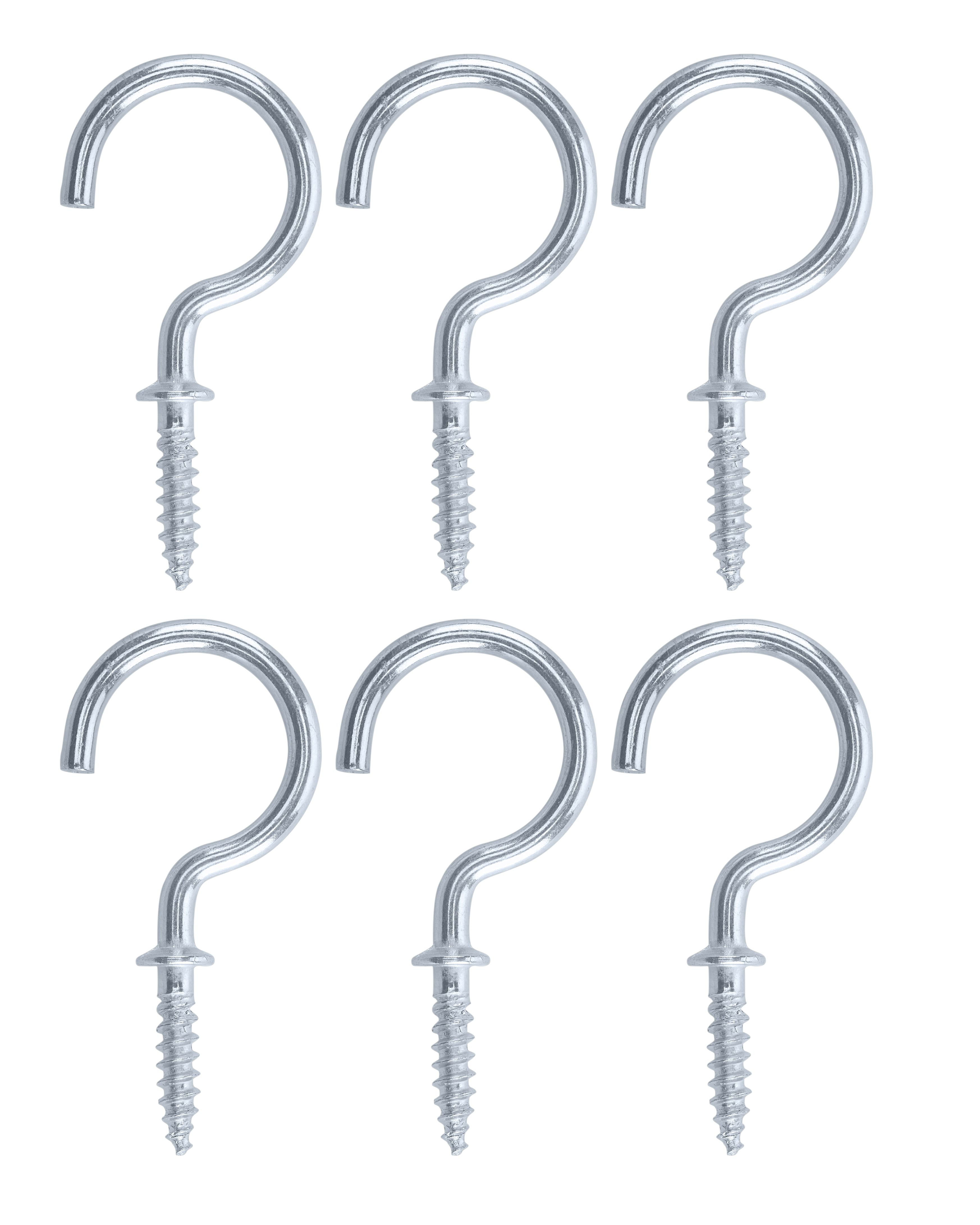 Diall Zinc-plated Large Cup hook (L)46mm, Pack of 6