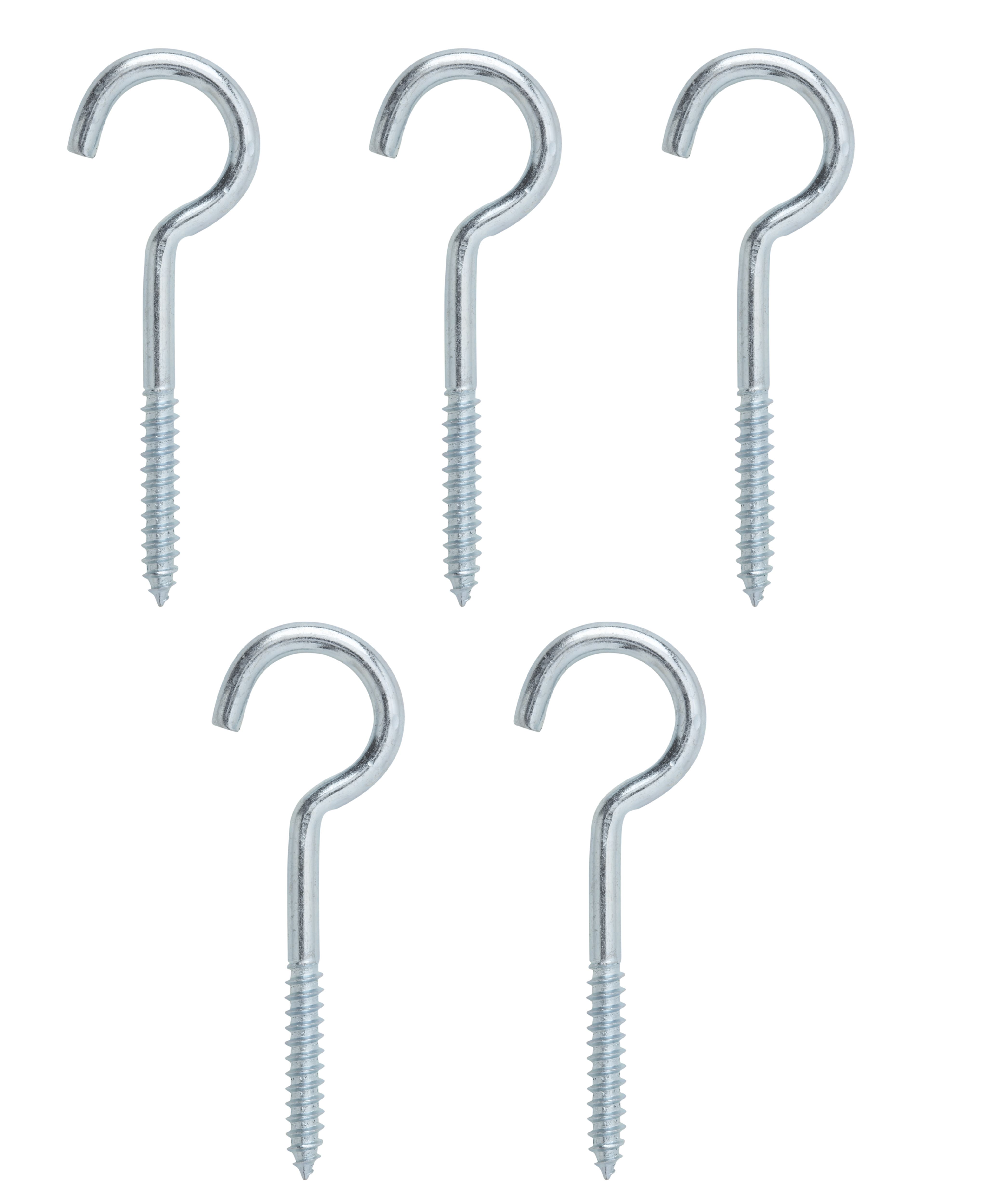 Diall Zinc-plated Large Cup hook (L)60mm, Pack of 10
