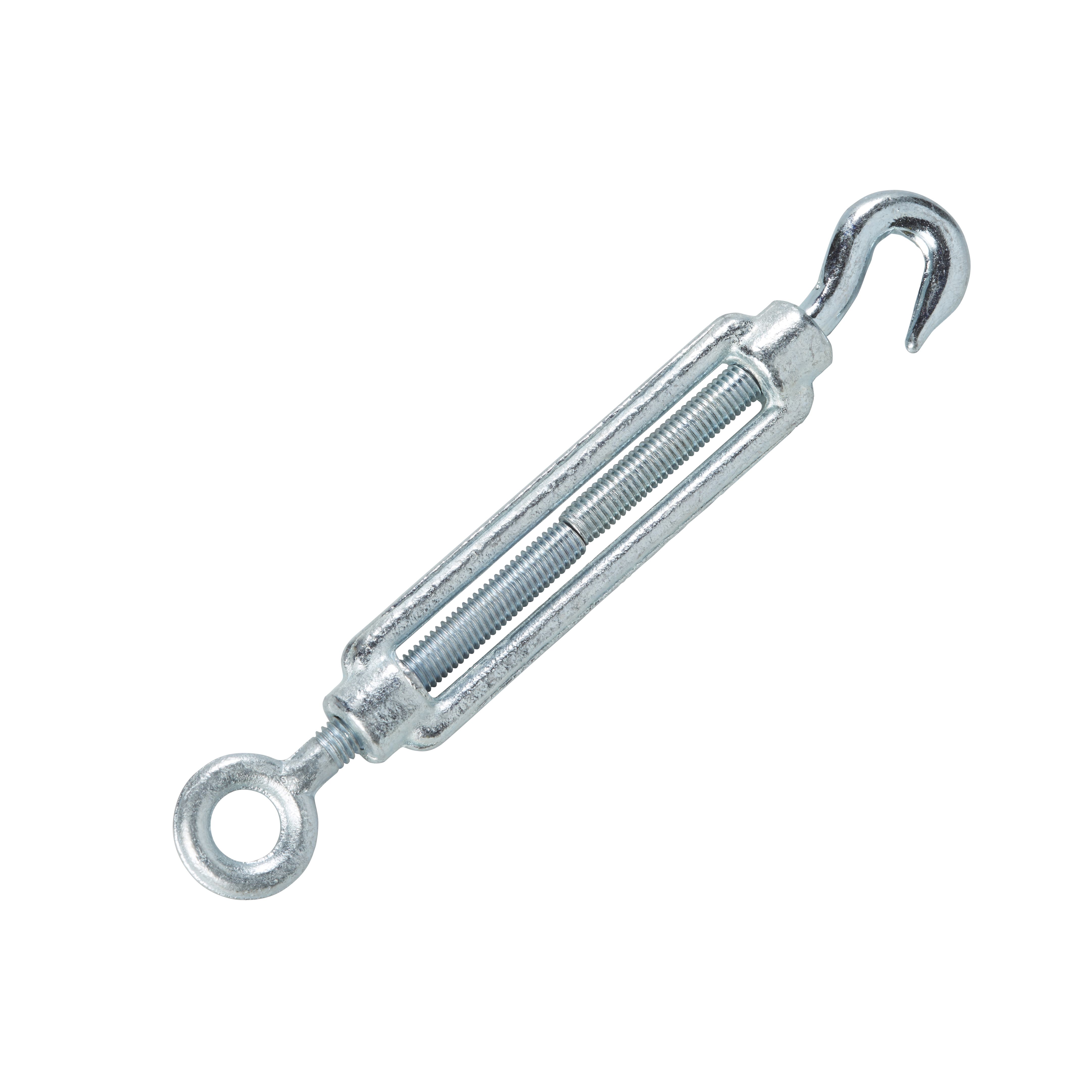 Diall Zinc-plated Stainless steel Hook & eye Turnbuckle, (Dia)12mm (Max ...