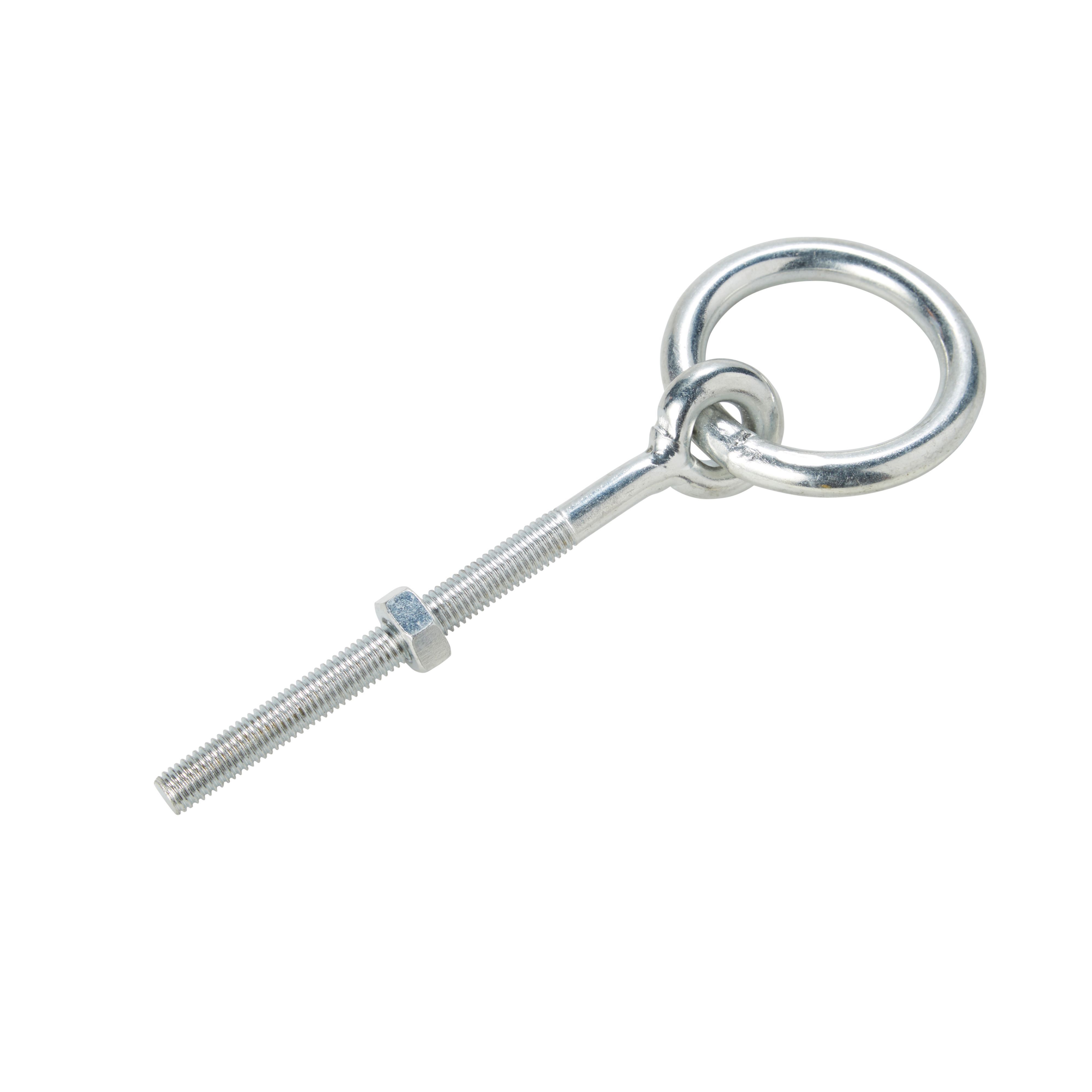 Diall Zinc-plated Steel Gate eye, (L)100mm (Dia)10mm | DIY at B&Q