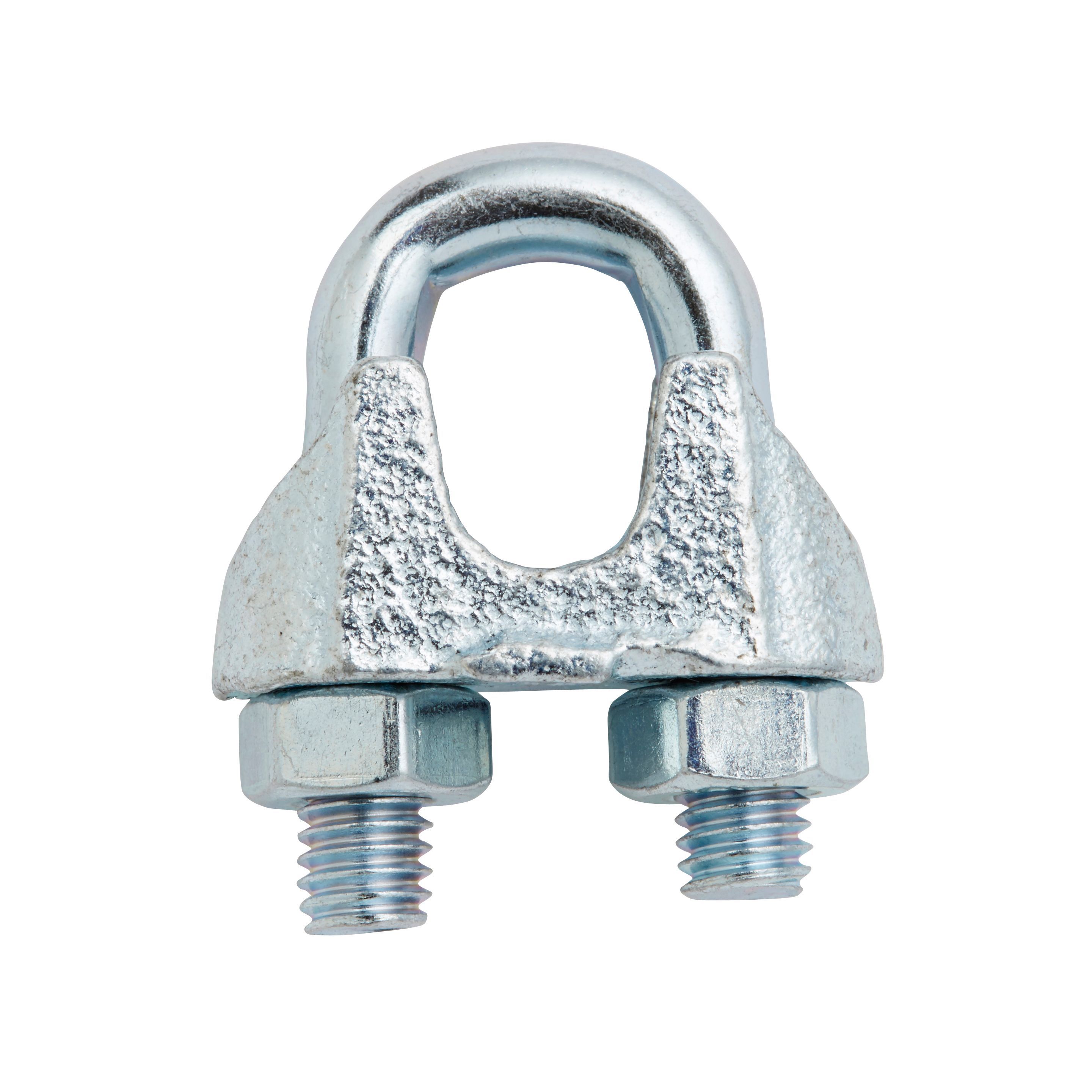 Diall Zinc-plated Steel Wire rope clamp (L)90mm (Dia)8mm, Pack of 2 ...