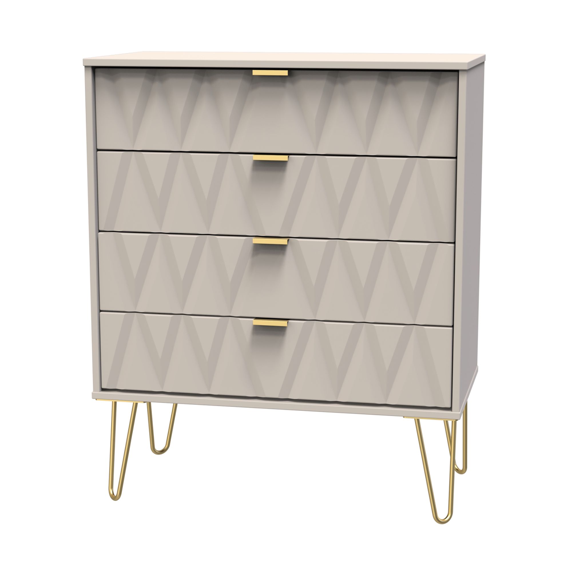 Diamond Ready assembled Matt cashmere 4 Drawer Chest of drawers (H ...