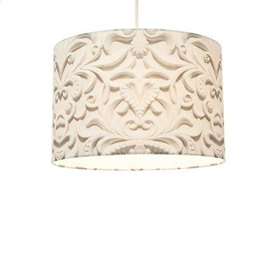 Digi Cream Carved stone Light shade (D)35cm