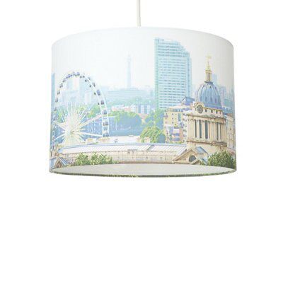 Digi White London scene Light shade (D)35cm | DIY at B&Q