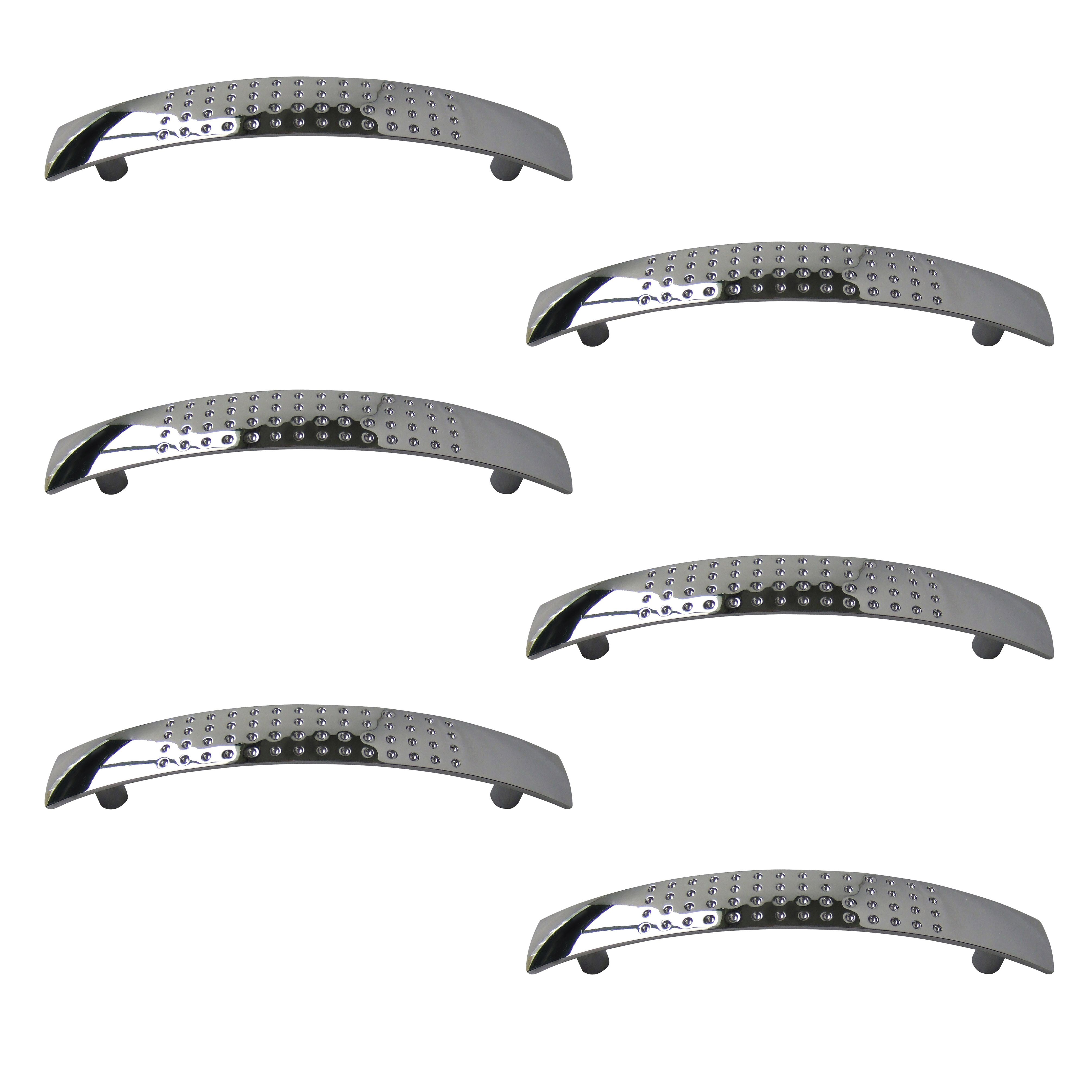 Dimple Chrome effect Kitchen Furniture Bow Handle (L)9.6cm (D)55mm ...