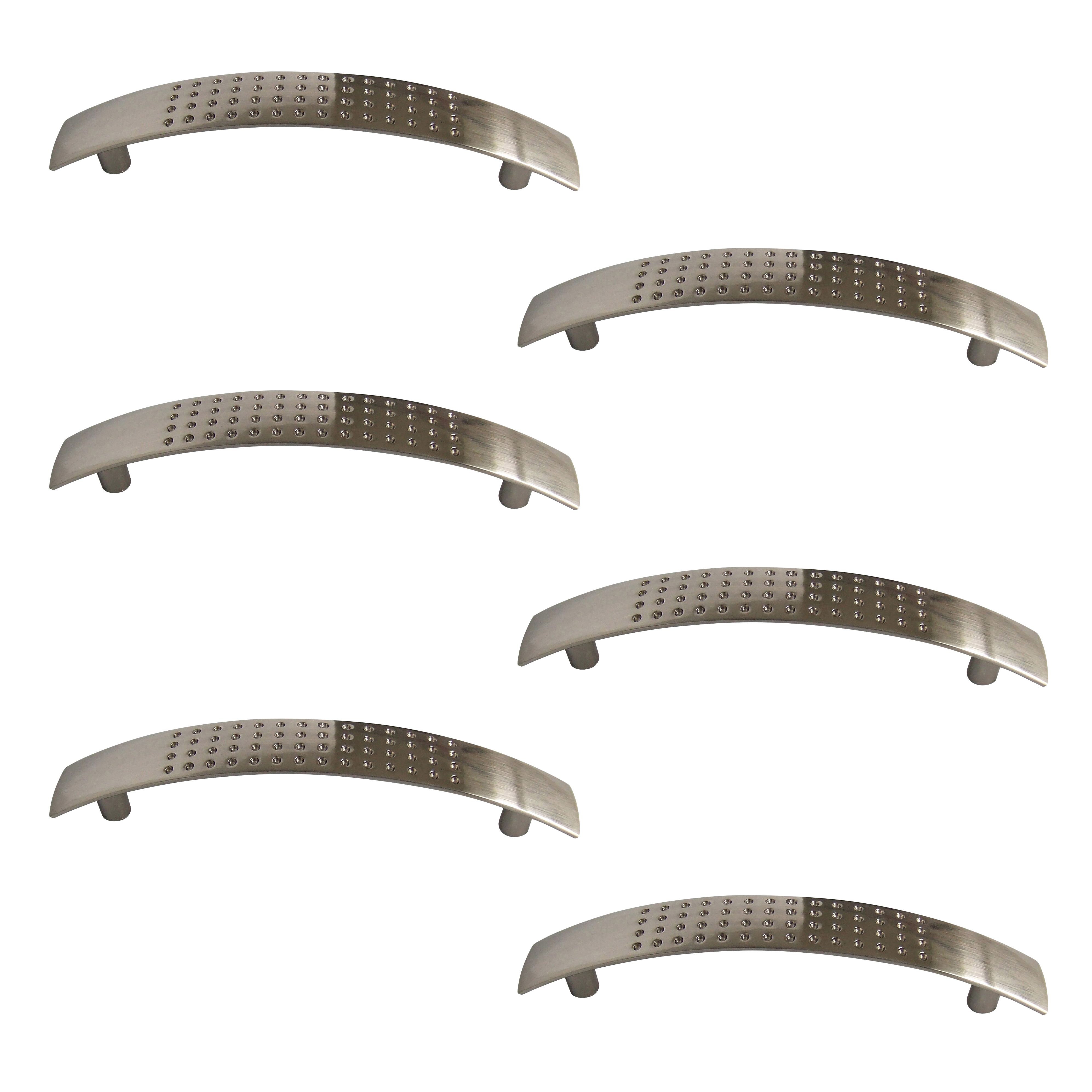 Dimple Satin Nickel effect Kitchen Furniture Bow Handle (L)9.6cm (D ...