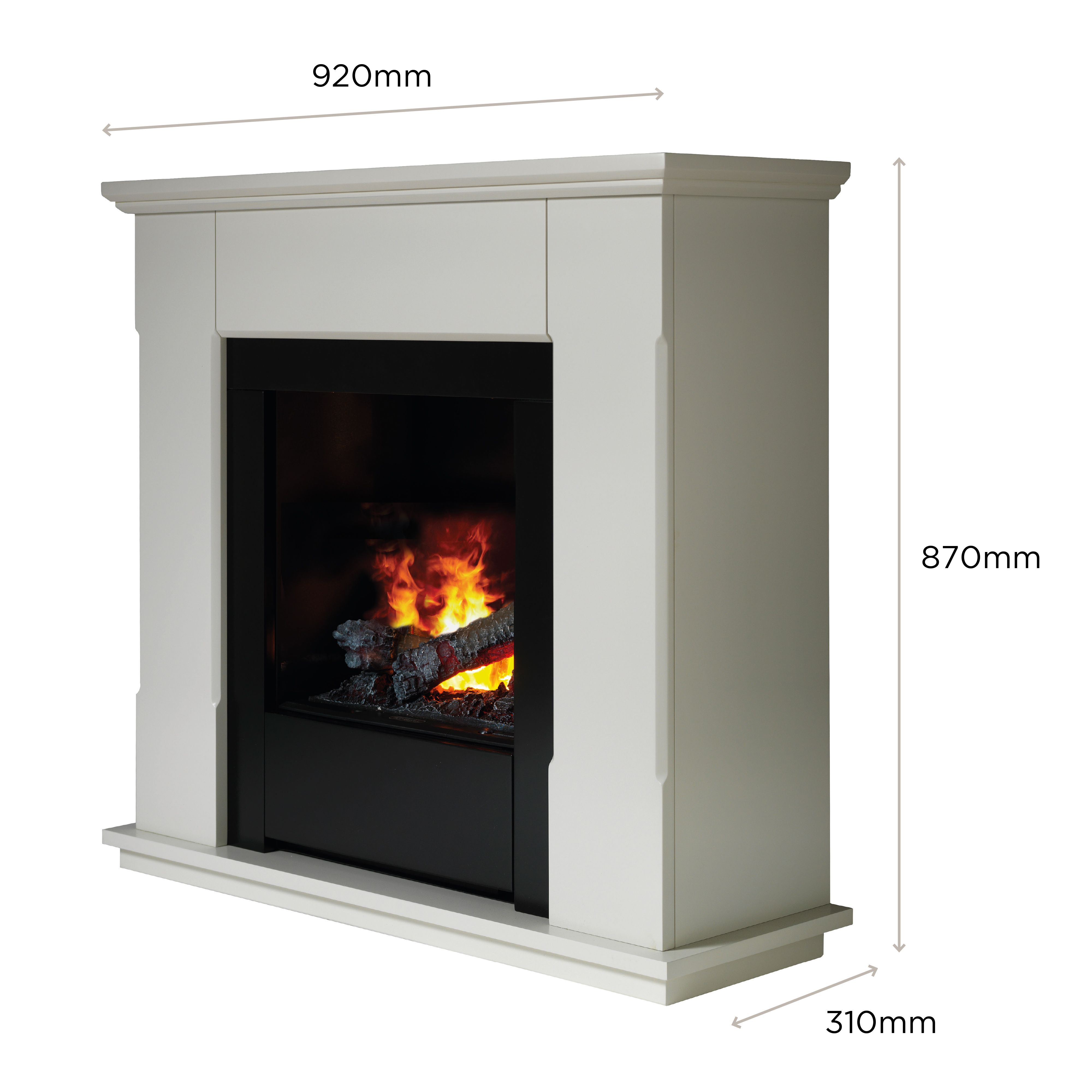 Dimplex Burnham White Freestanding & wall-mounted Electric Fire suite