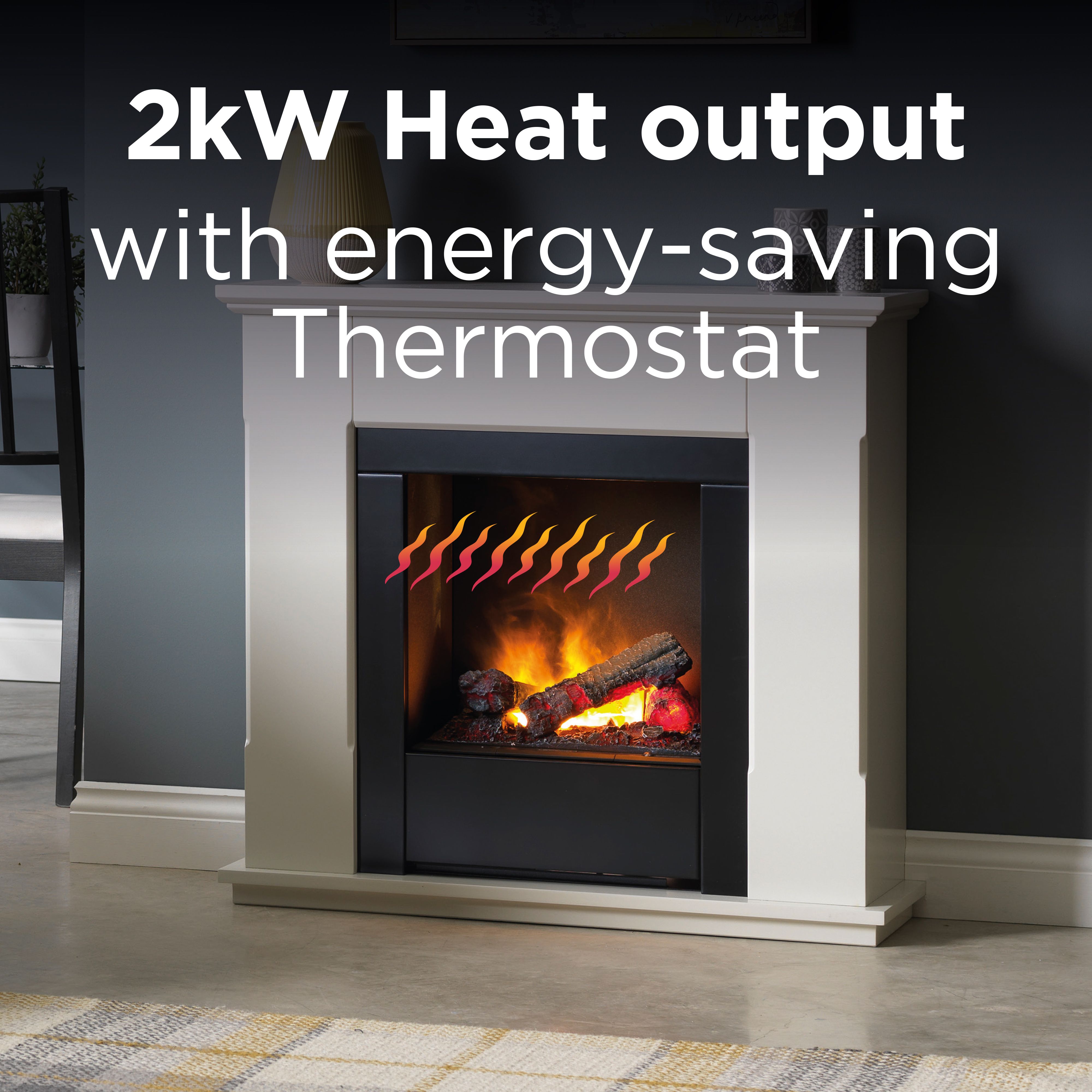 Dimplex Burnham White Freestanding & wall-mounted Electric Fire suite