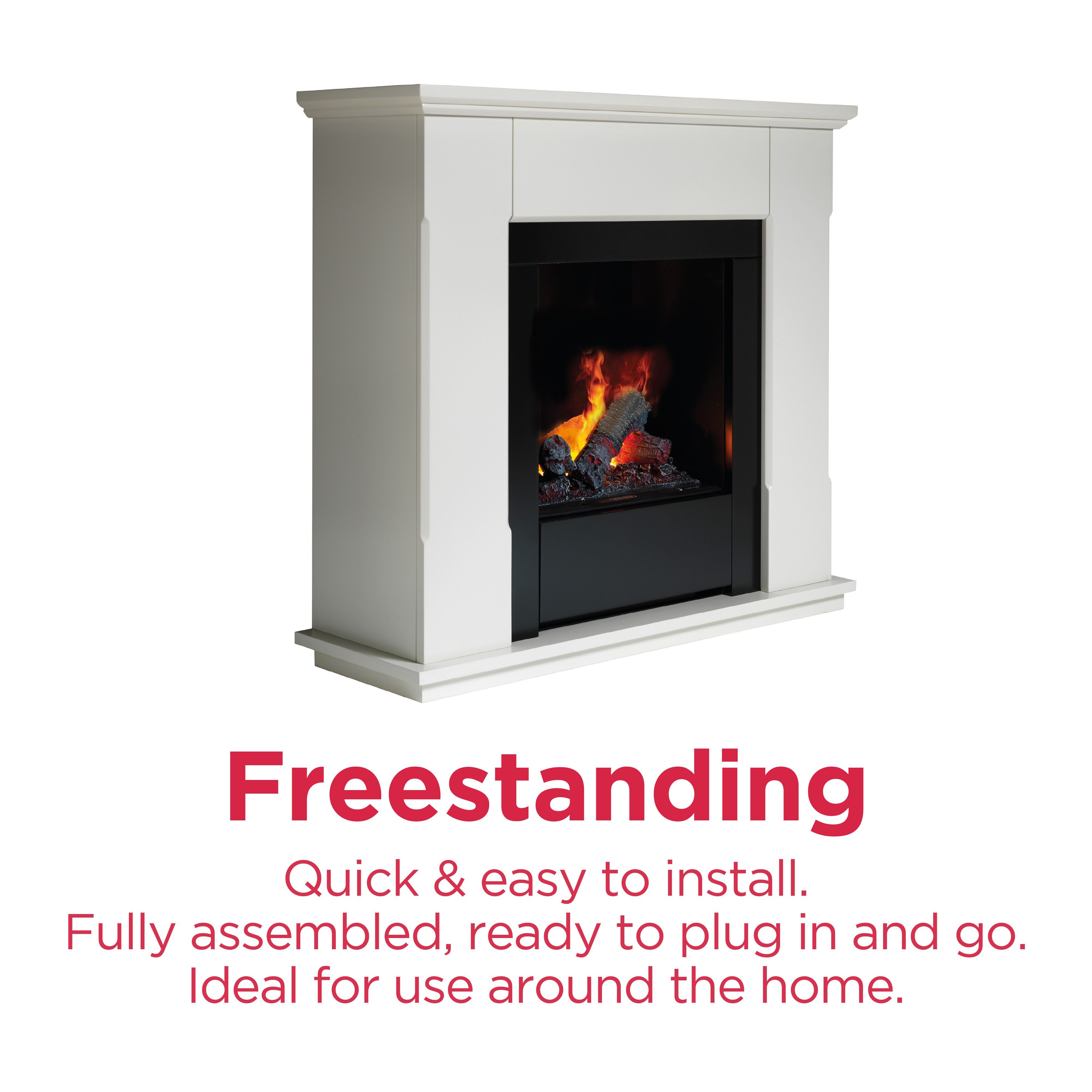 Dimplex Burnham White Freestanding & wall-mounted Electric Fire suite