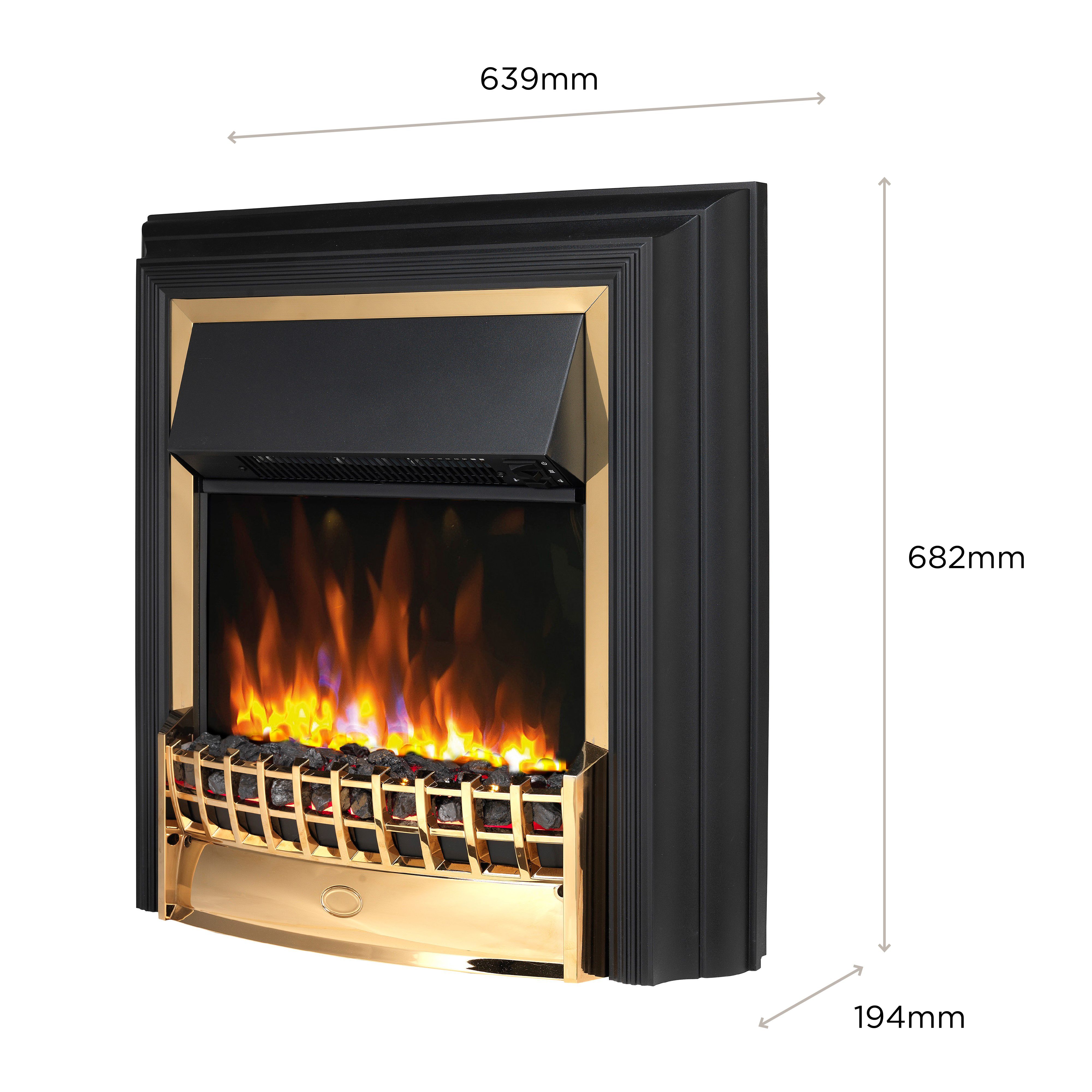 Dimplex Cheriton Deluxe 2kW Gloss Brass effect Freestanding Electric Fire