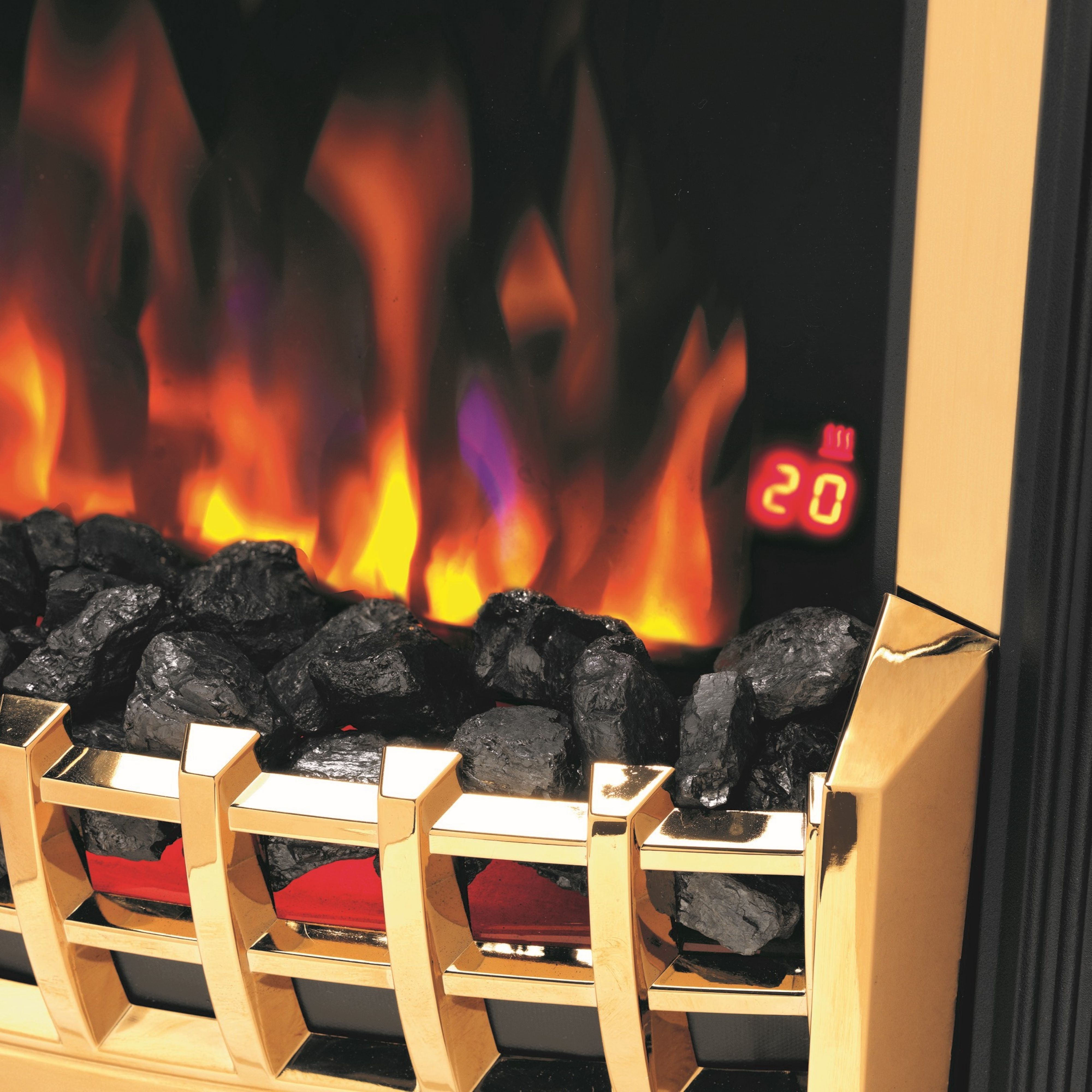 Dimplex Cheriton Deluxe 2kW Gloss Brass effect Freestanding Electric Fire