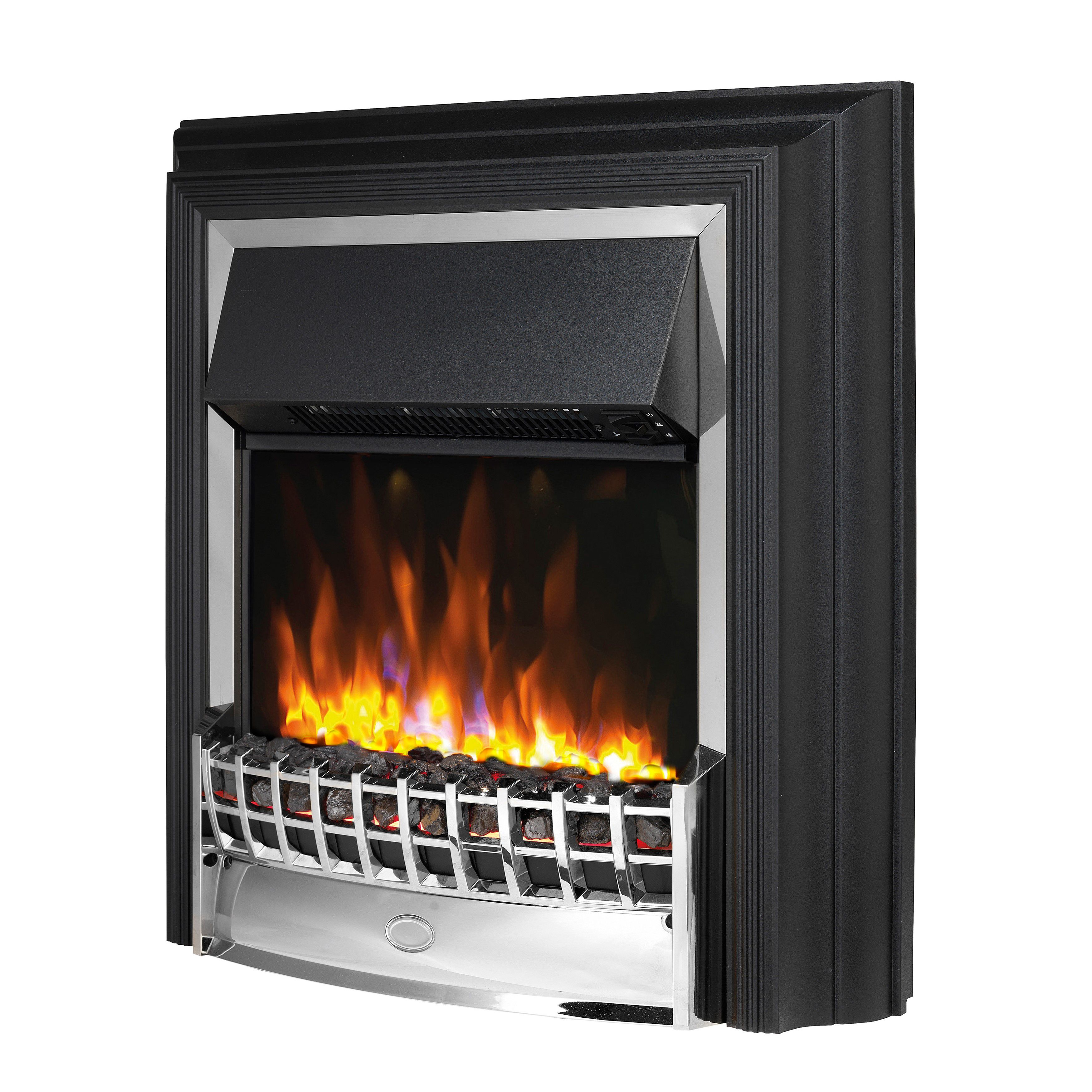 Dimplex Cheriton Deluxe 2kW Gloss Chrome effect Freestanding Electric Fire