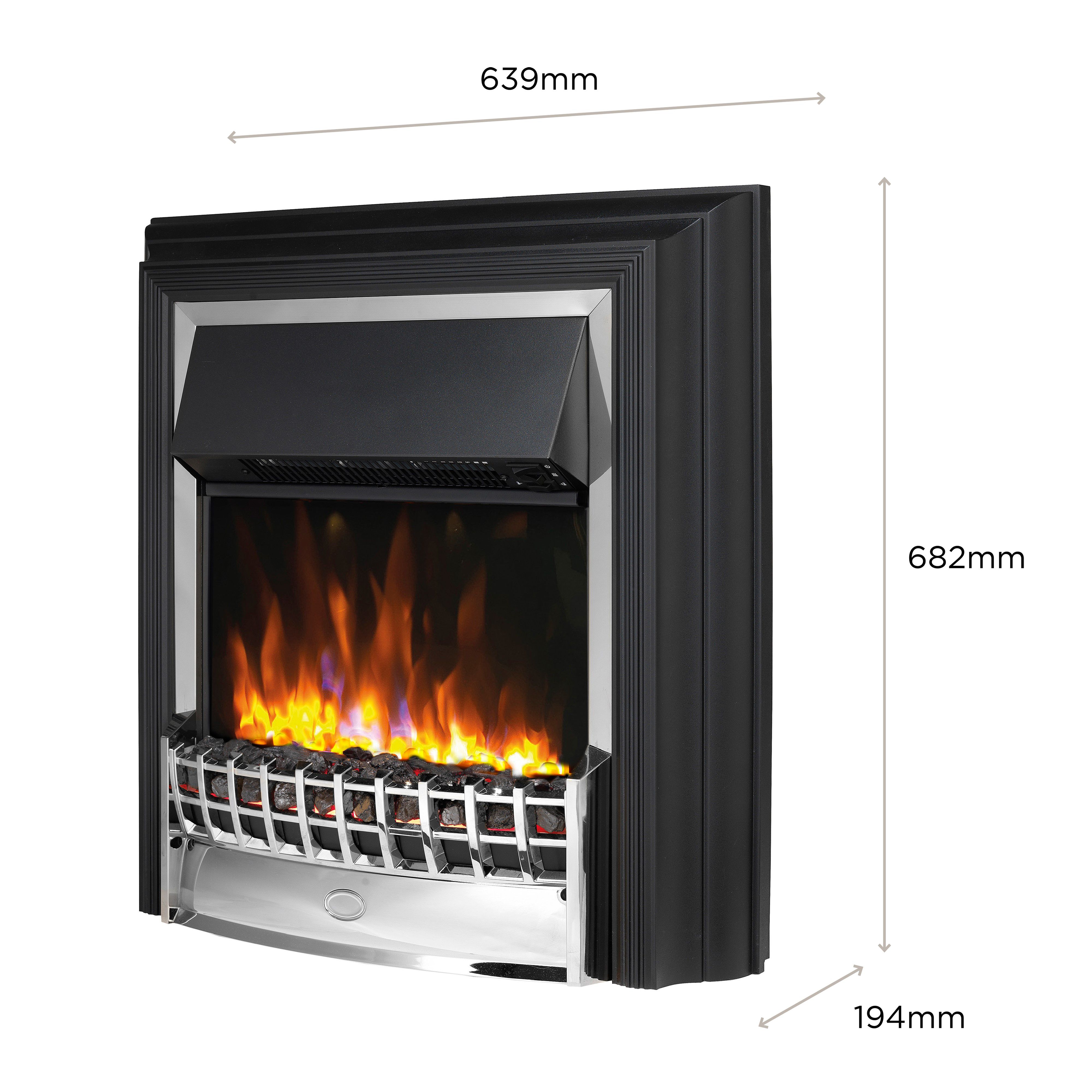 Dimplex Cheriton Deluxe 2kW Gloss Chrome effect Freestanding Electric Fire