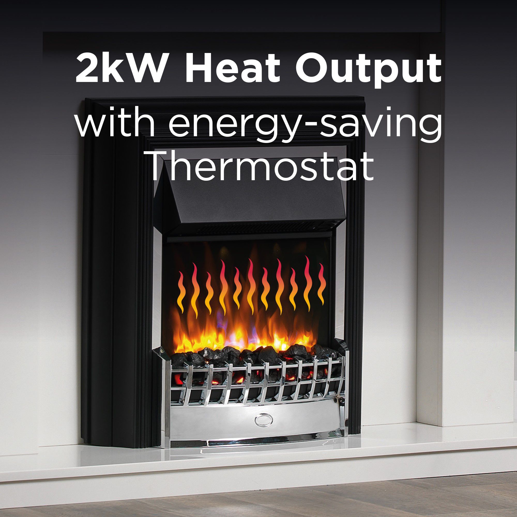 Dimplex Cheriton Deluxe 2kW Gloss Chrome effect Freestanding Electric Fire