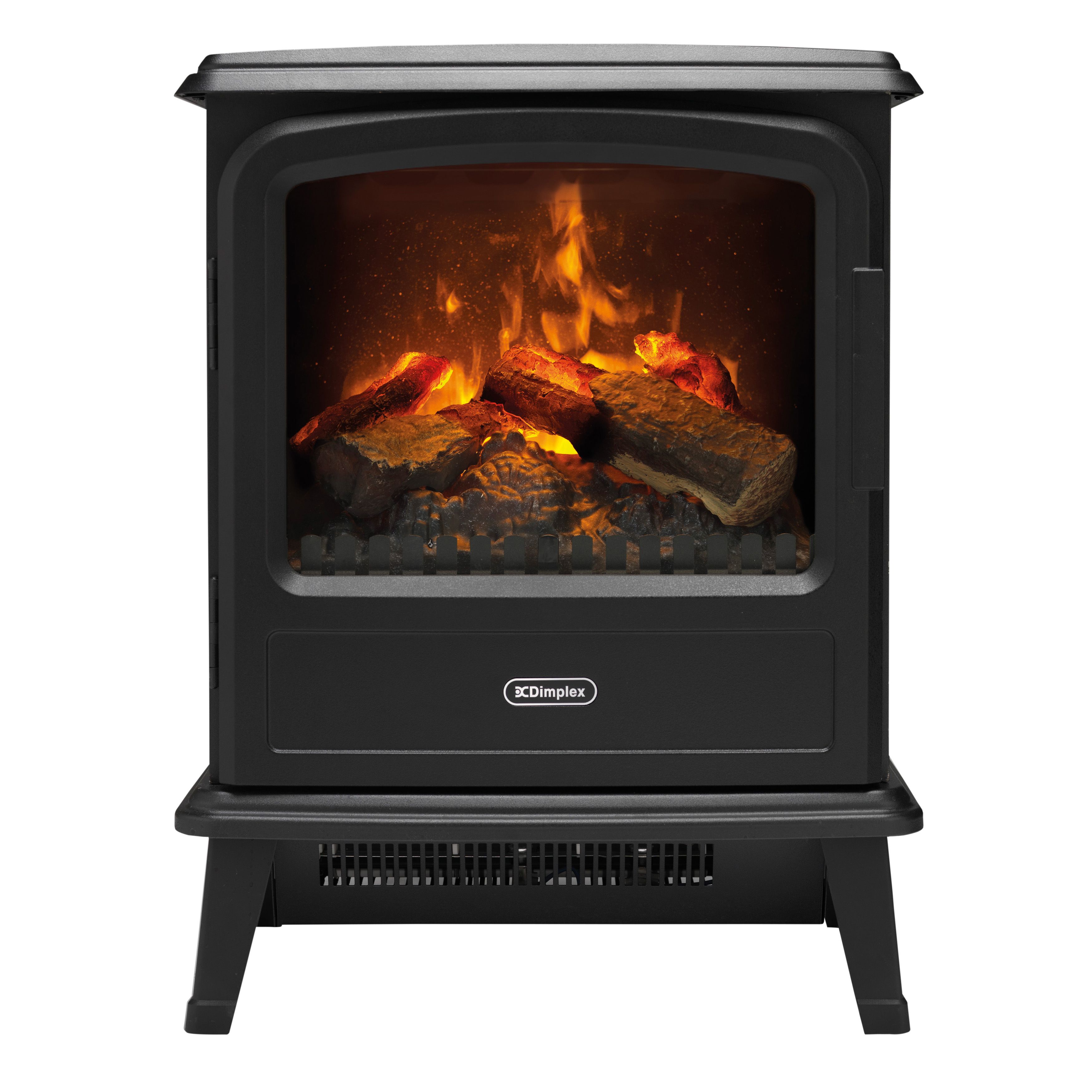 Dimplex Evandale 2000W Matt Black Cast iron effect Electric Stove (H ...