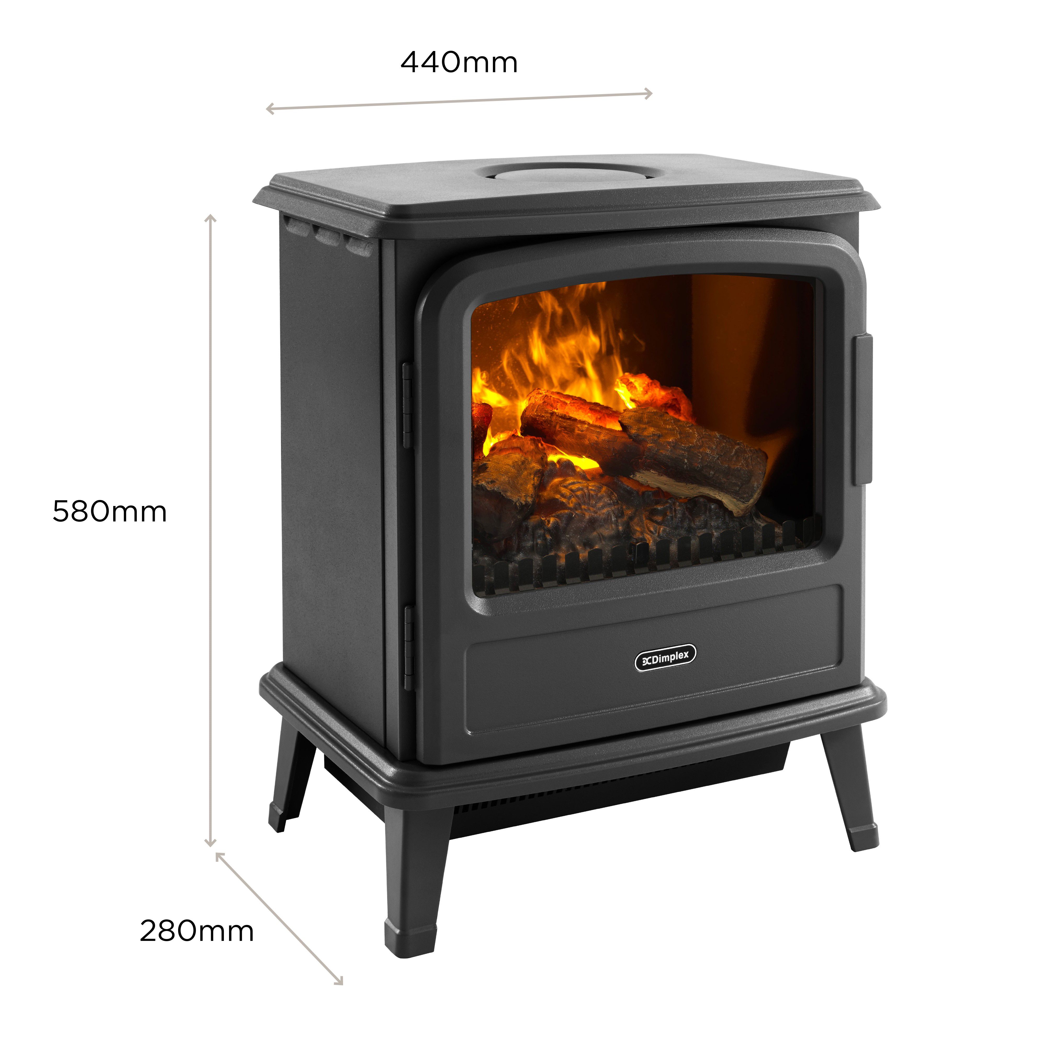Dimplex Evandale 2000W Matt Slate grey Cast iron effect Electric Stove ...